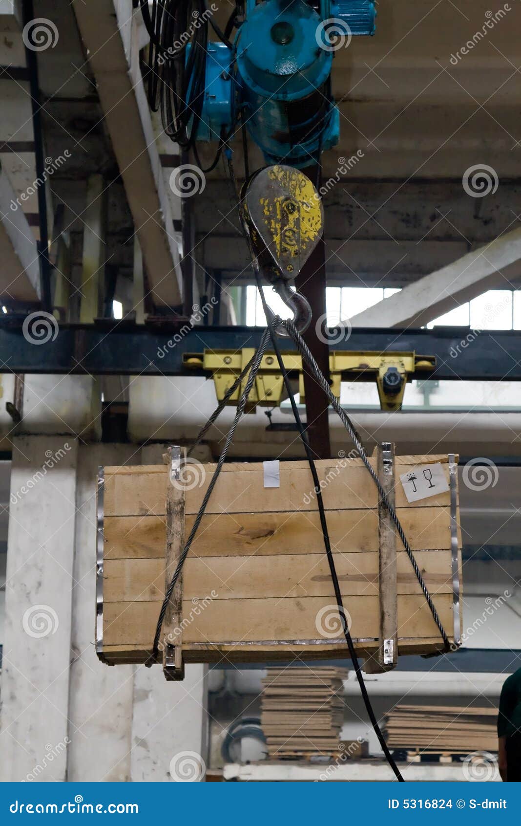 Crane lifting a box stock photo. Image of lifting, organization - 5316824