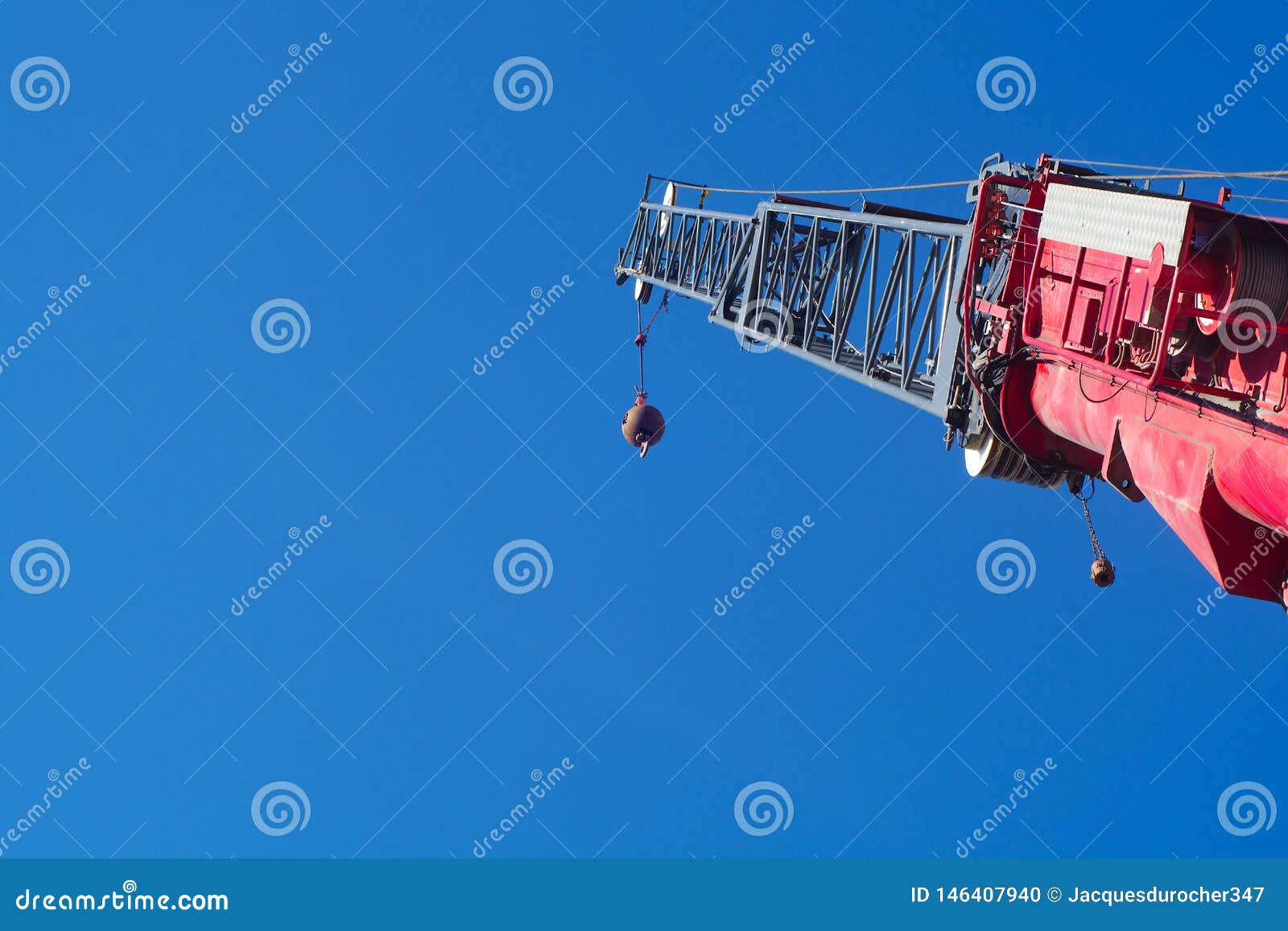 Crane Lifting Construction Site Hoist Equipment Stock Photo - Image of ...