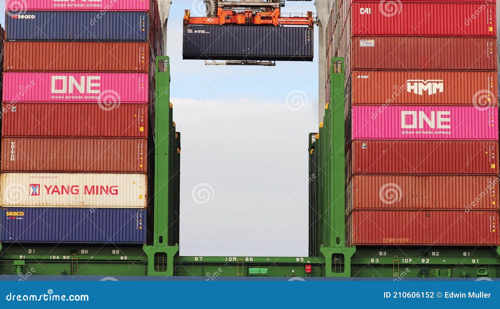 Crane Lifting Container Onto Ship Stock Footage - Video of crane, heavy ...