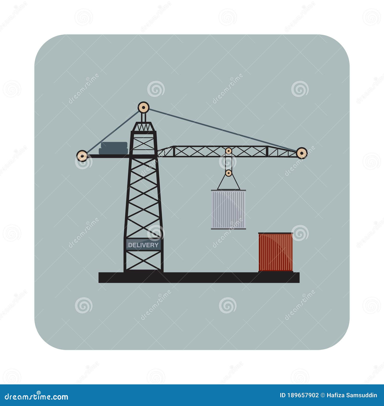 Lifting Container Solid Icon, Delivery Symbol, Crane Hook Loading ...