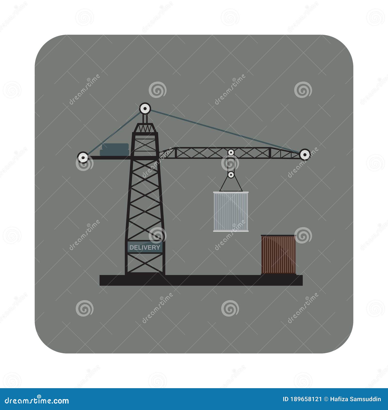 Lifting Container Solid Icon, Delivery Symbol, Crane Hook Loading ...