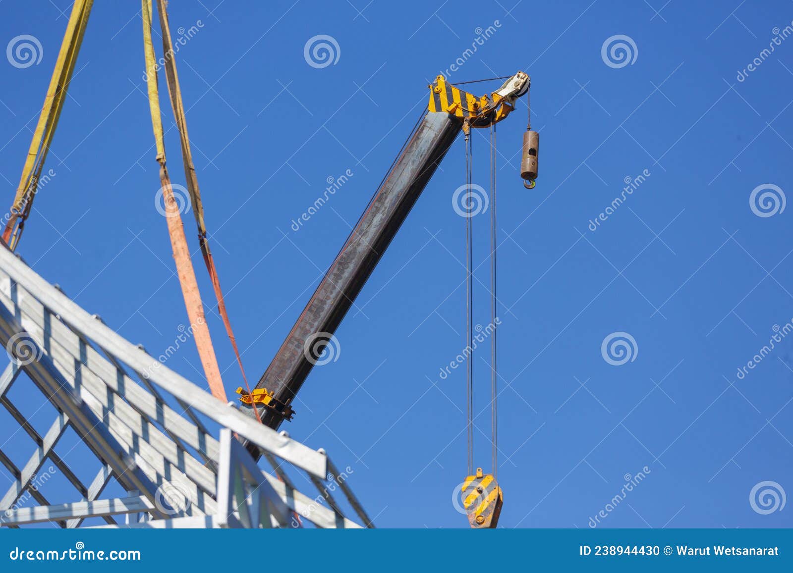 Crane is Lifting,crane Hook Pulling, Stock Photo - Image of iron, load ...