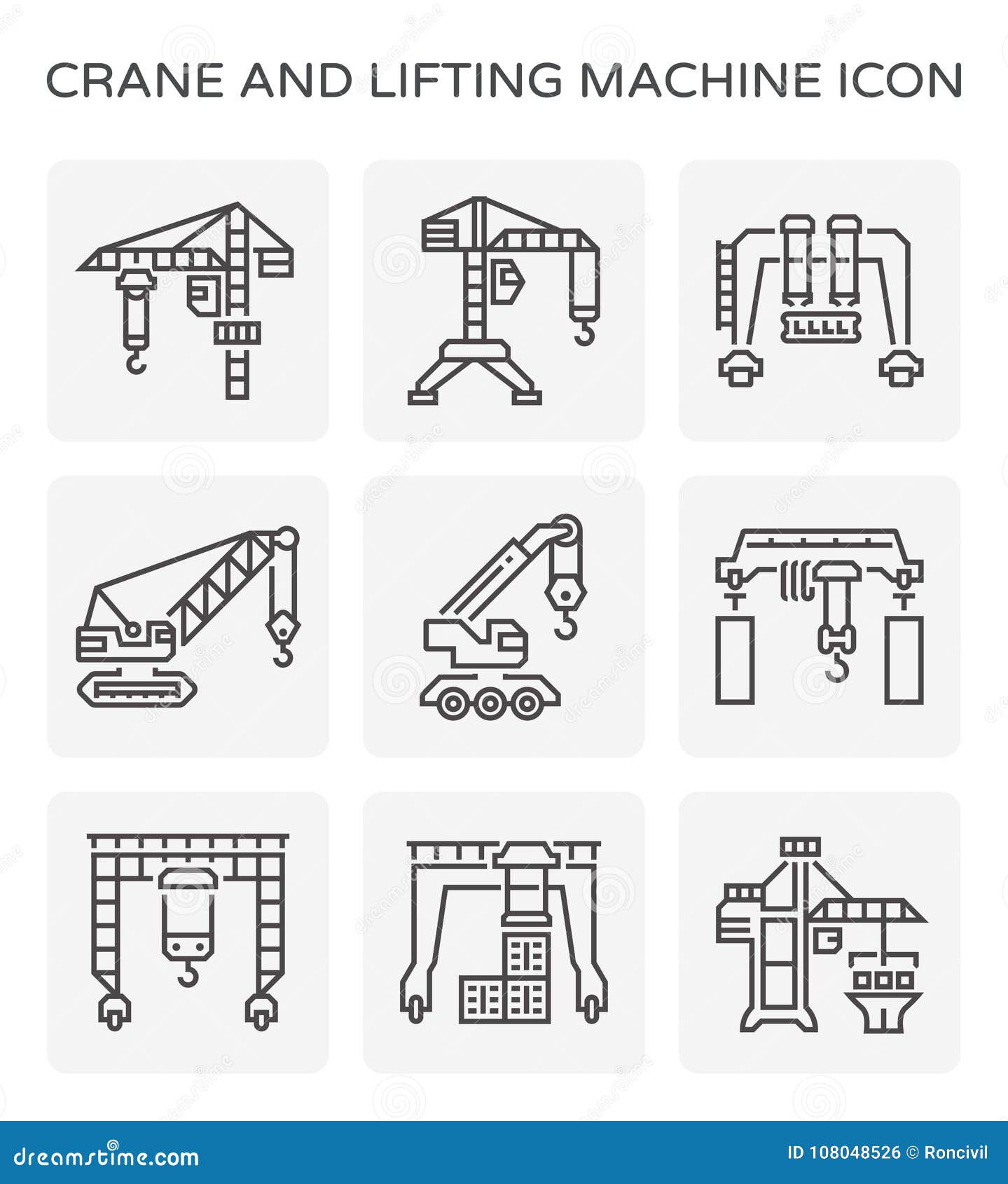 Crane lifting icon stock vector. Illustration of hoist - 108048526