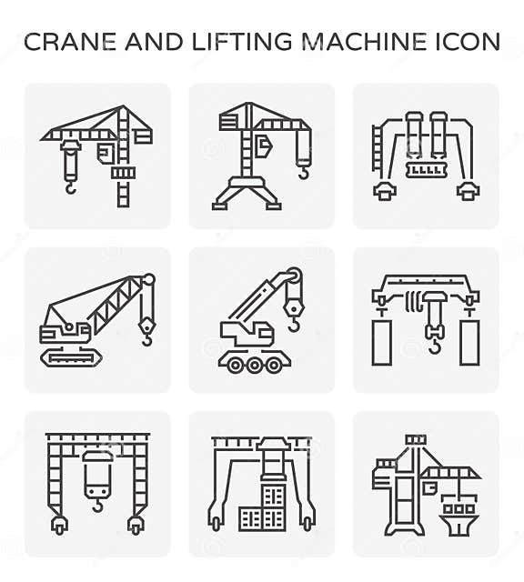 Crane lifting icon stock vector. Illustration of hoist - 108048526