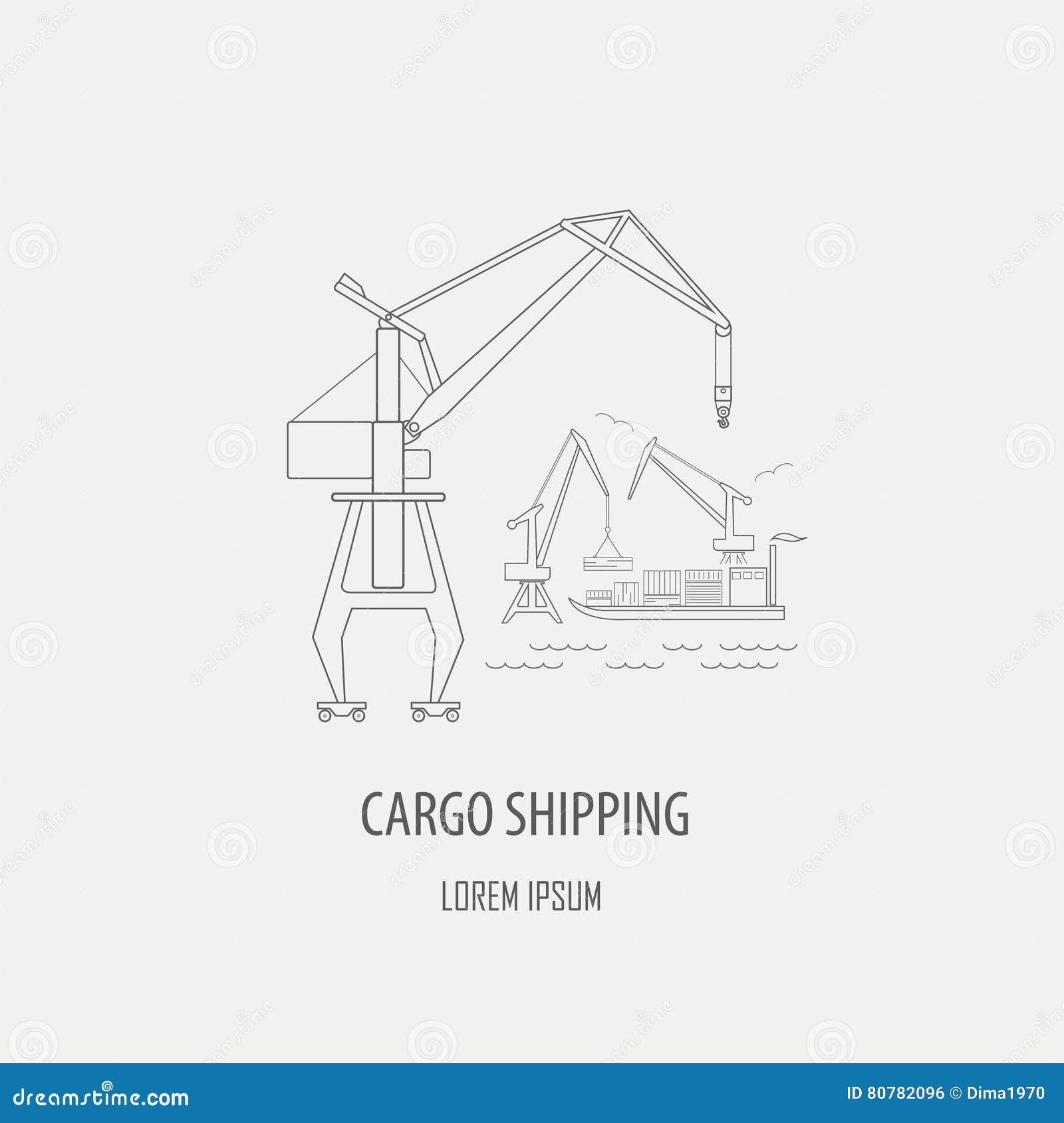 Crane and Lifting Machine Logo and Badge Template Outline Simple Stock ...