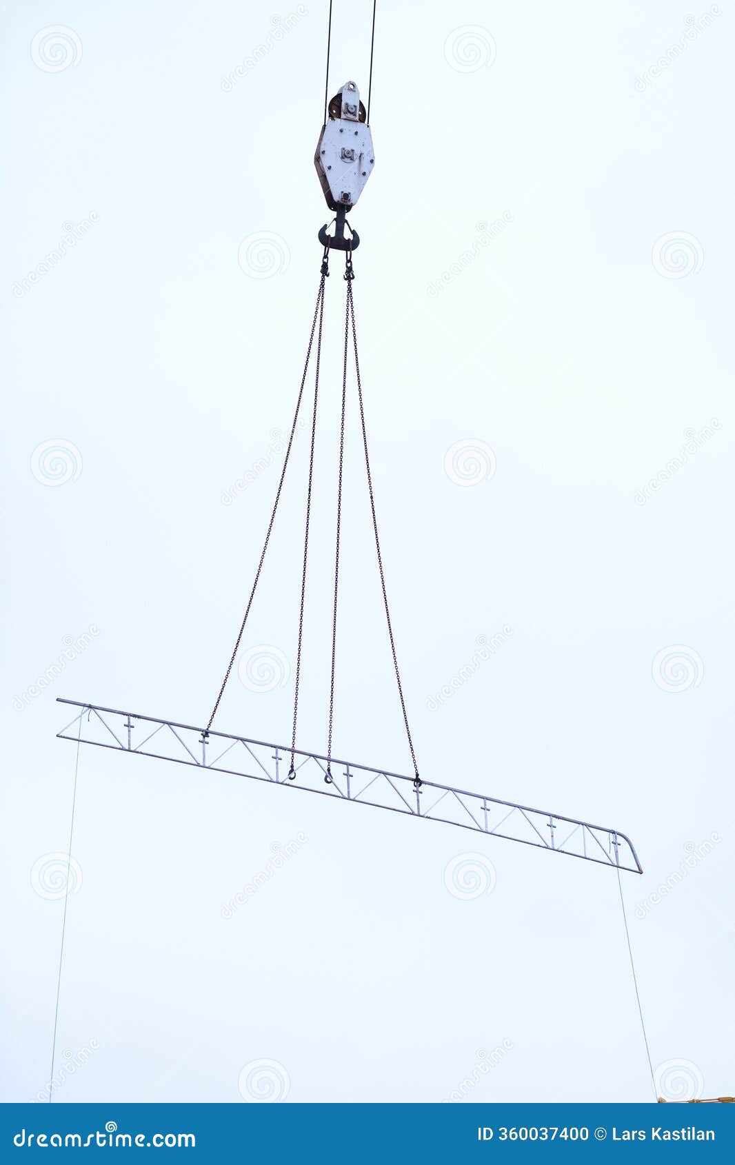 Crane Lifting a Metal Structure Stock Photo - Image of building, crane ...