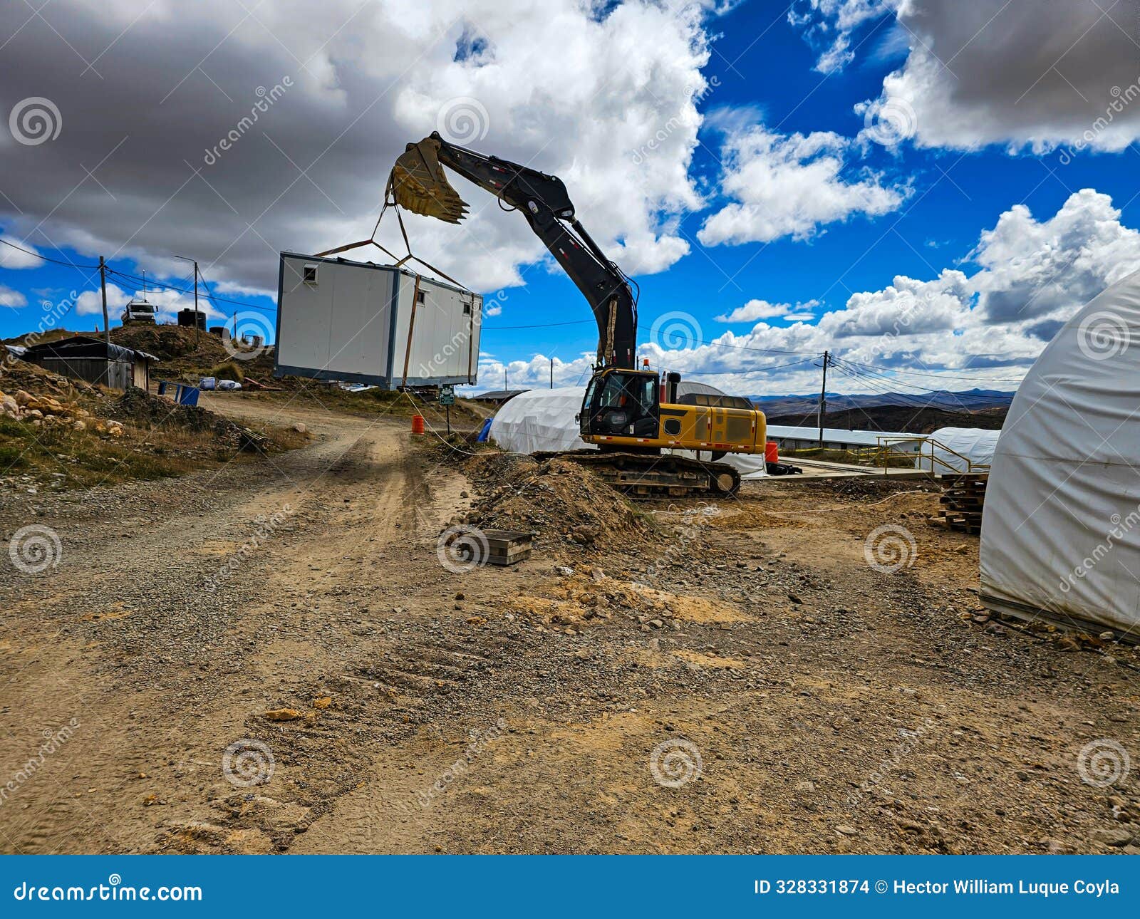 Crane Lifting Process in Constructions Stock Photo - Image of safety ...