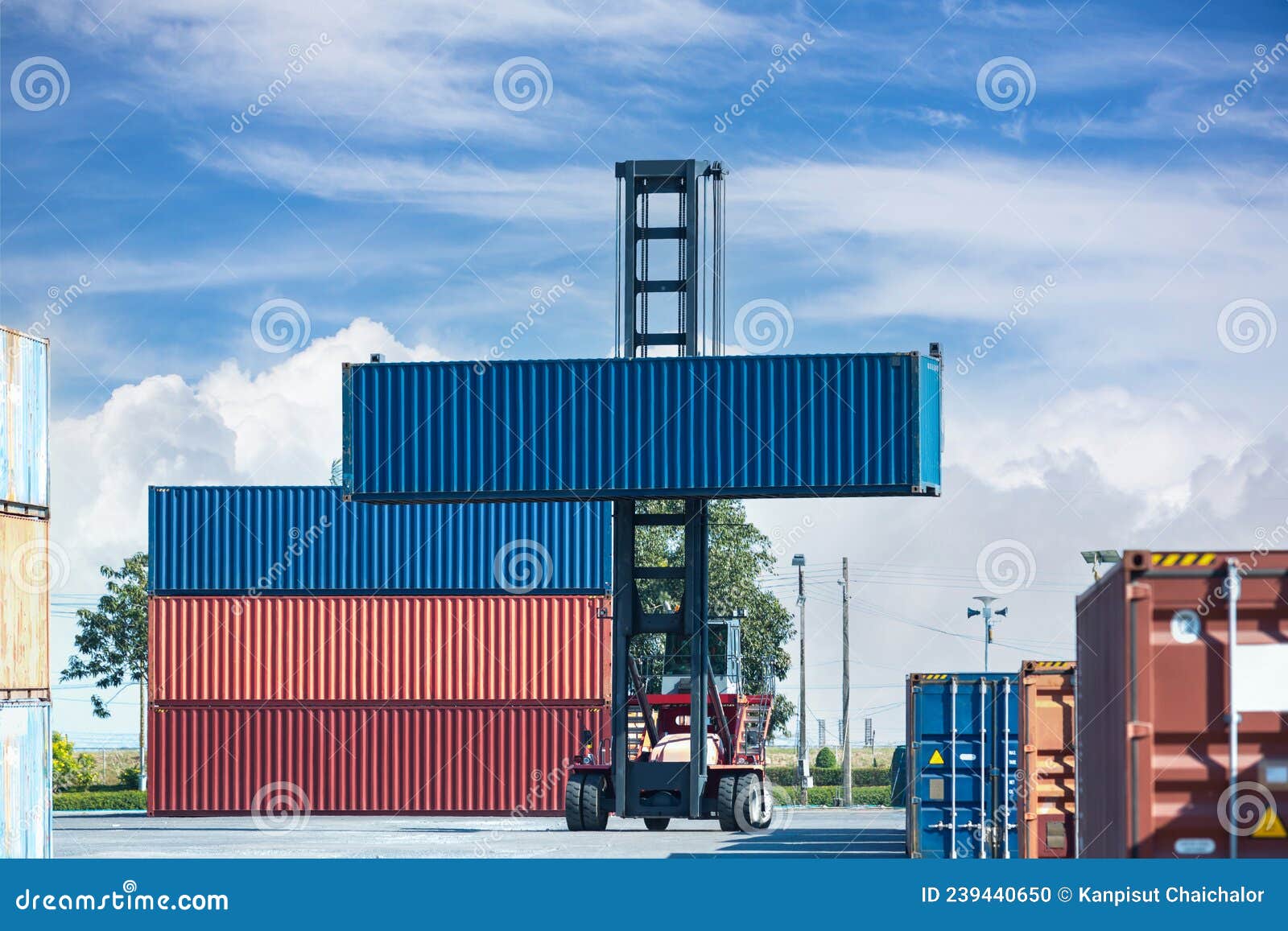 Crane Lifting Up Container in Railroad Yard. Crane Lifting Up Container ...