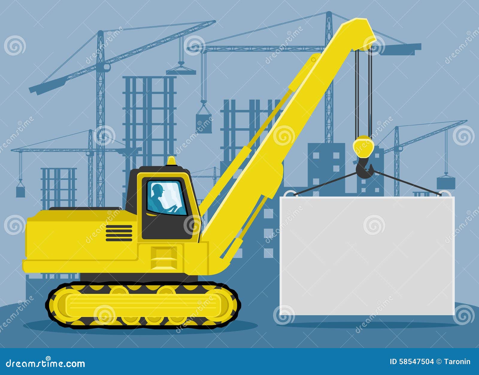 Crane Lifts A Container With Cargo. Cartoon Vector | CartoonDealer.com ...
