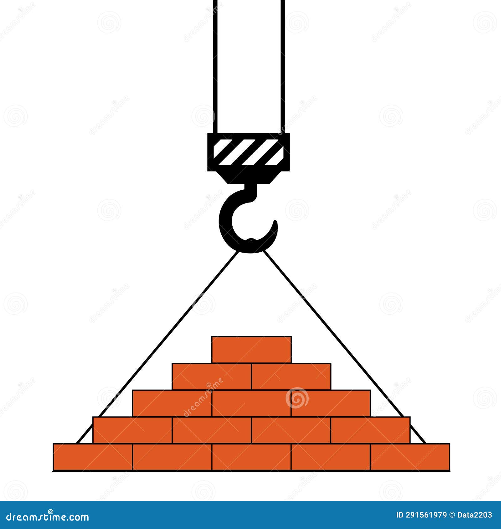 Crane load bricks stock vector. Illustration of cartoon - 291561979