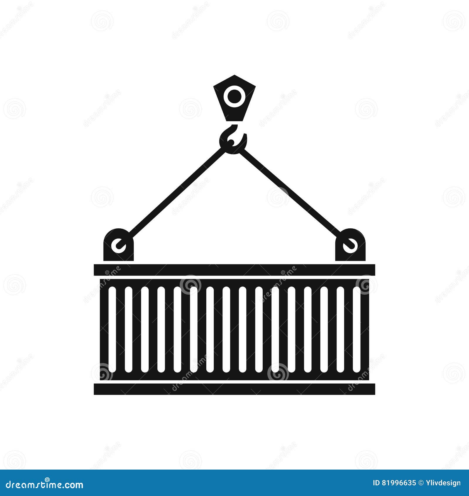 Crane with Load Icon, Simple Style Stock Vector - Illustration of ...