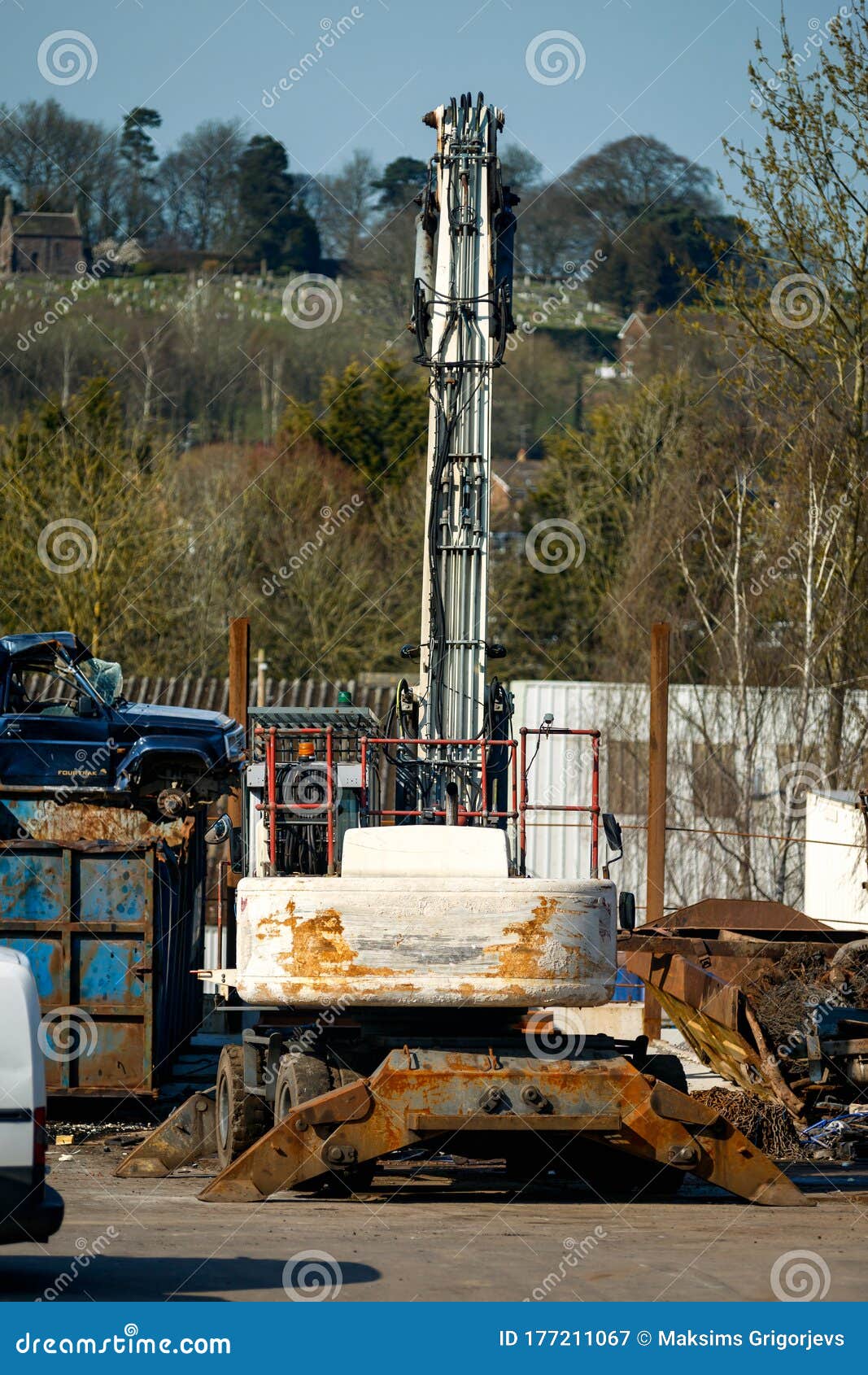 Crane Loader on Metal Scrap Yard in Devon, United Kingdom, March 20 ...