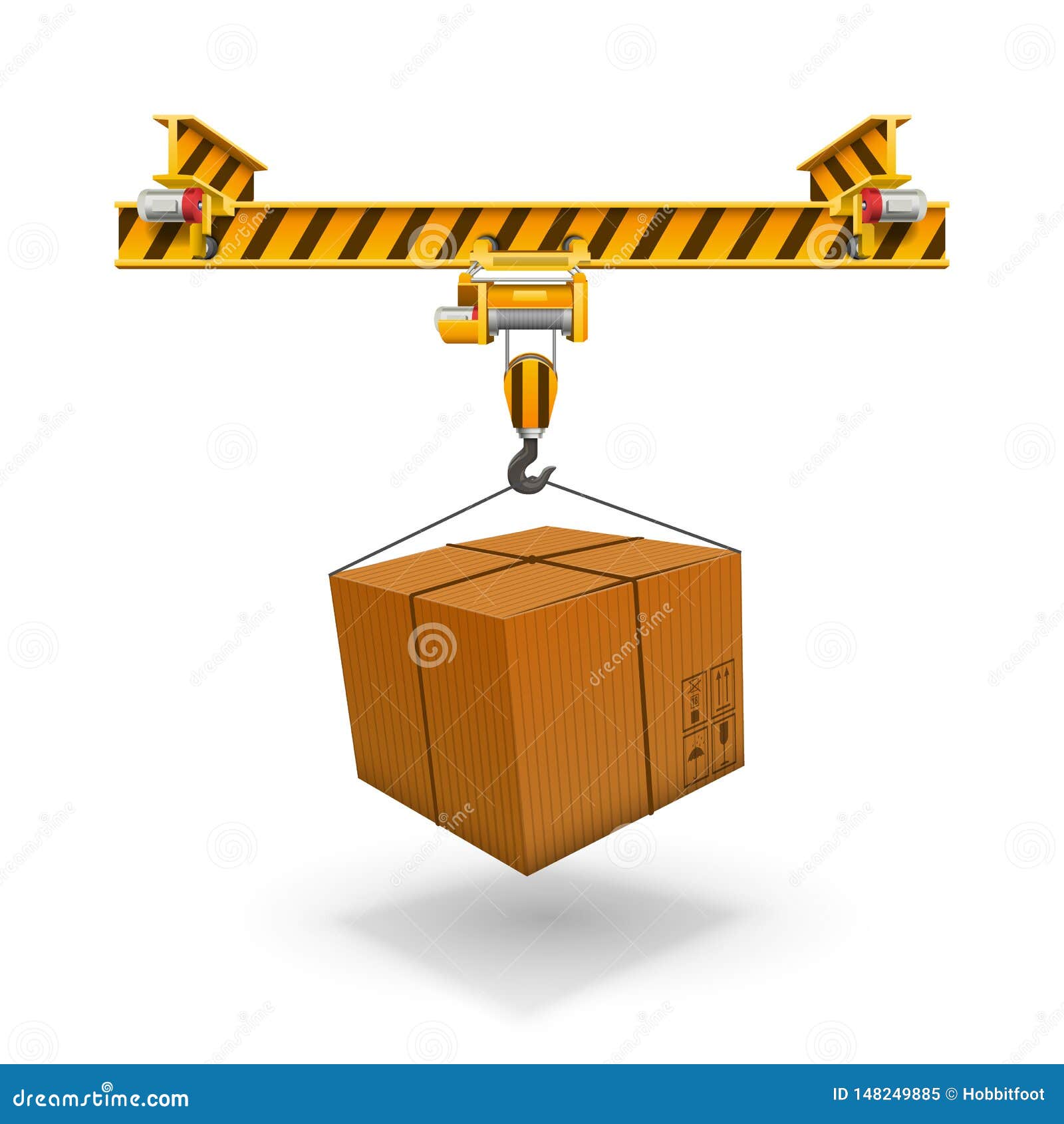 Crane Loading Boxes Art Box, Unloading the Packet. Stock Vector ...