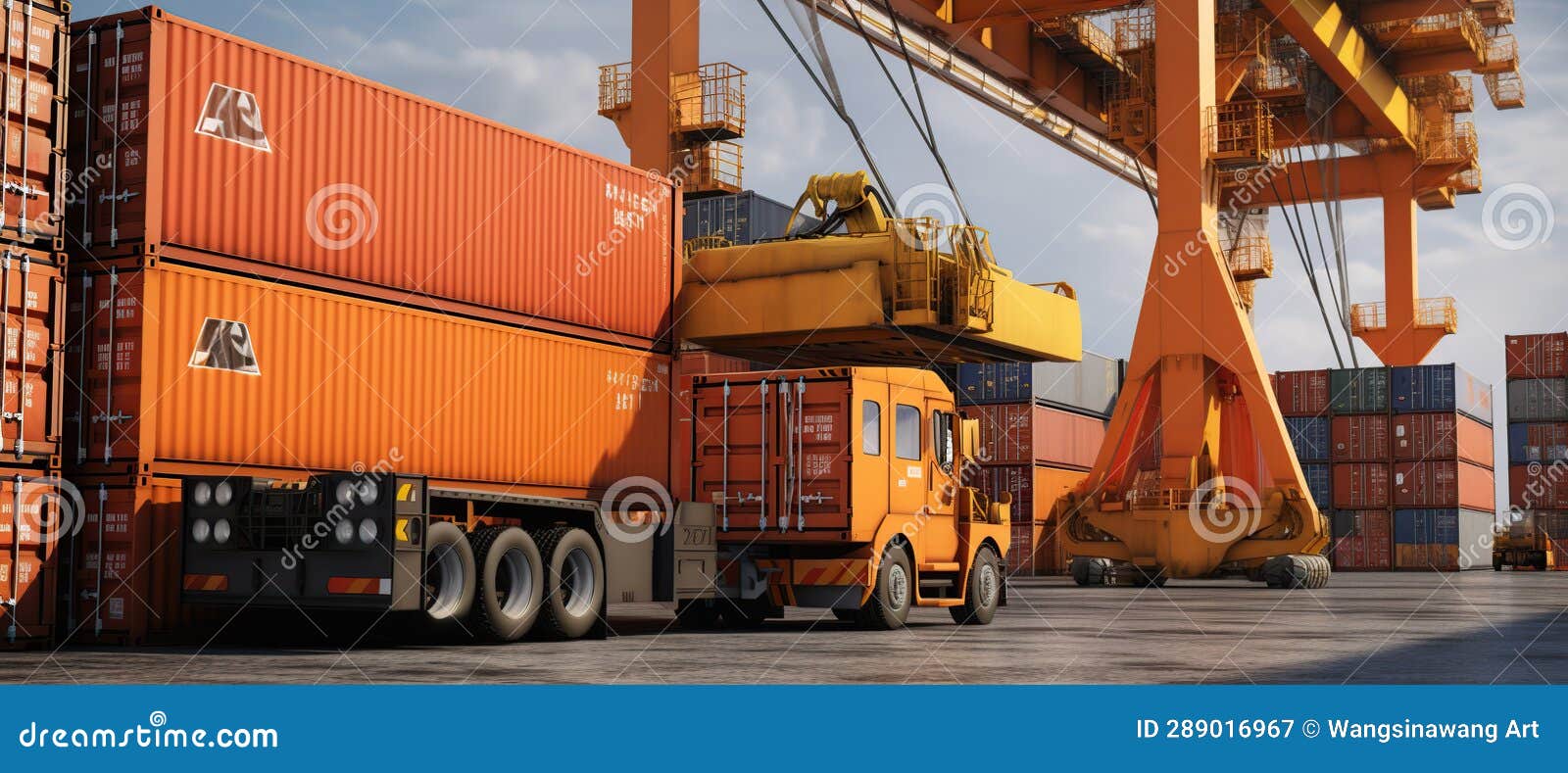 Crane Loading Cargo Container Stock Image - Image of delivery, city ...