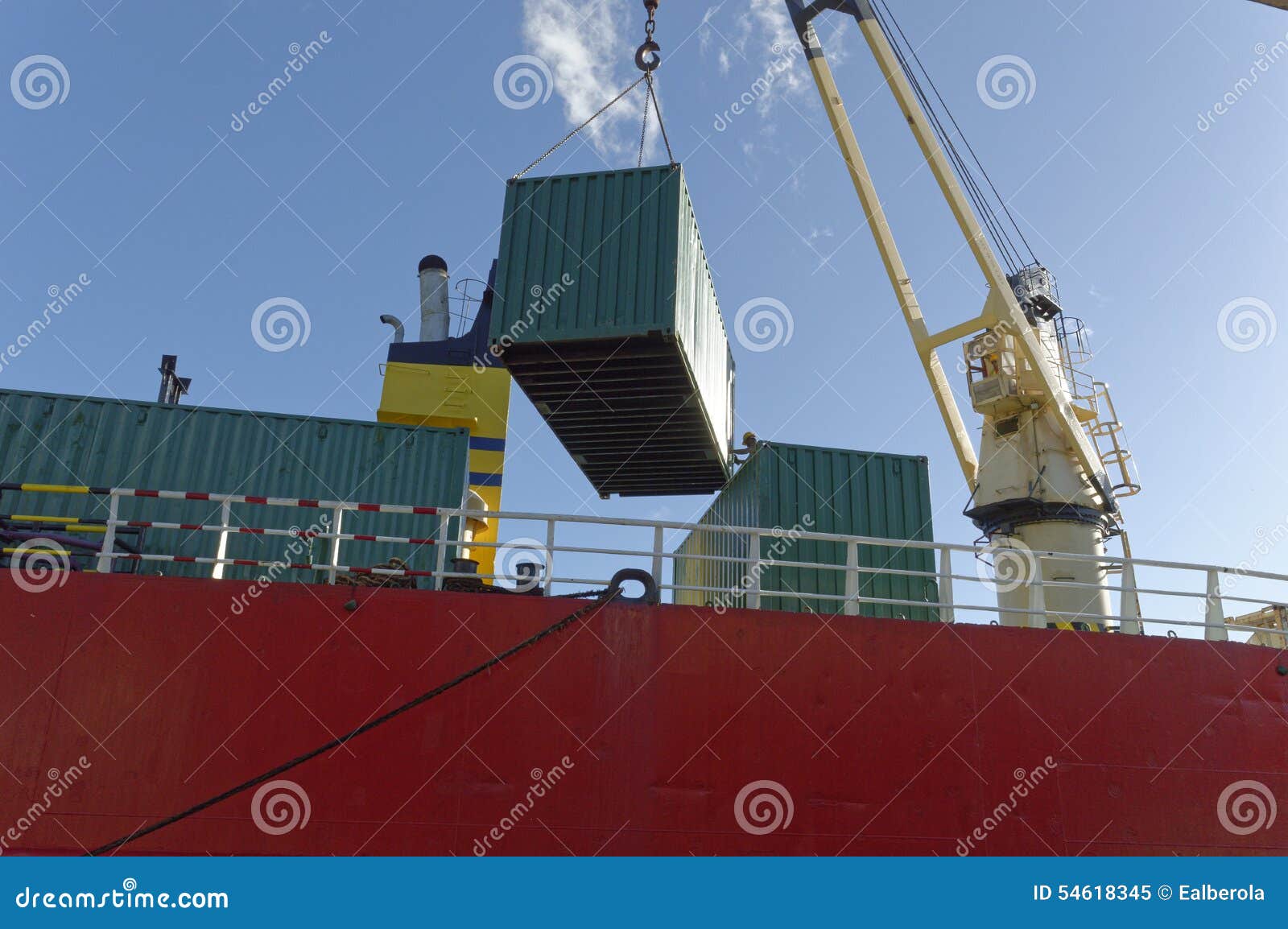 Crane loading a container stock image. Image of cargoship - 54618345