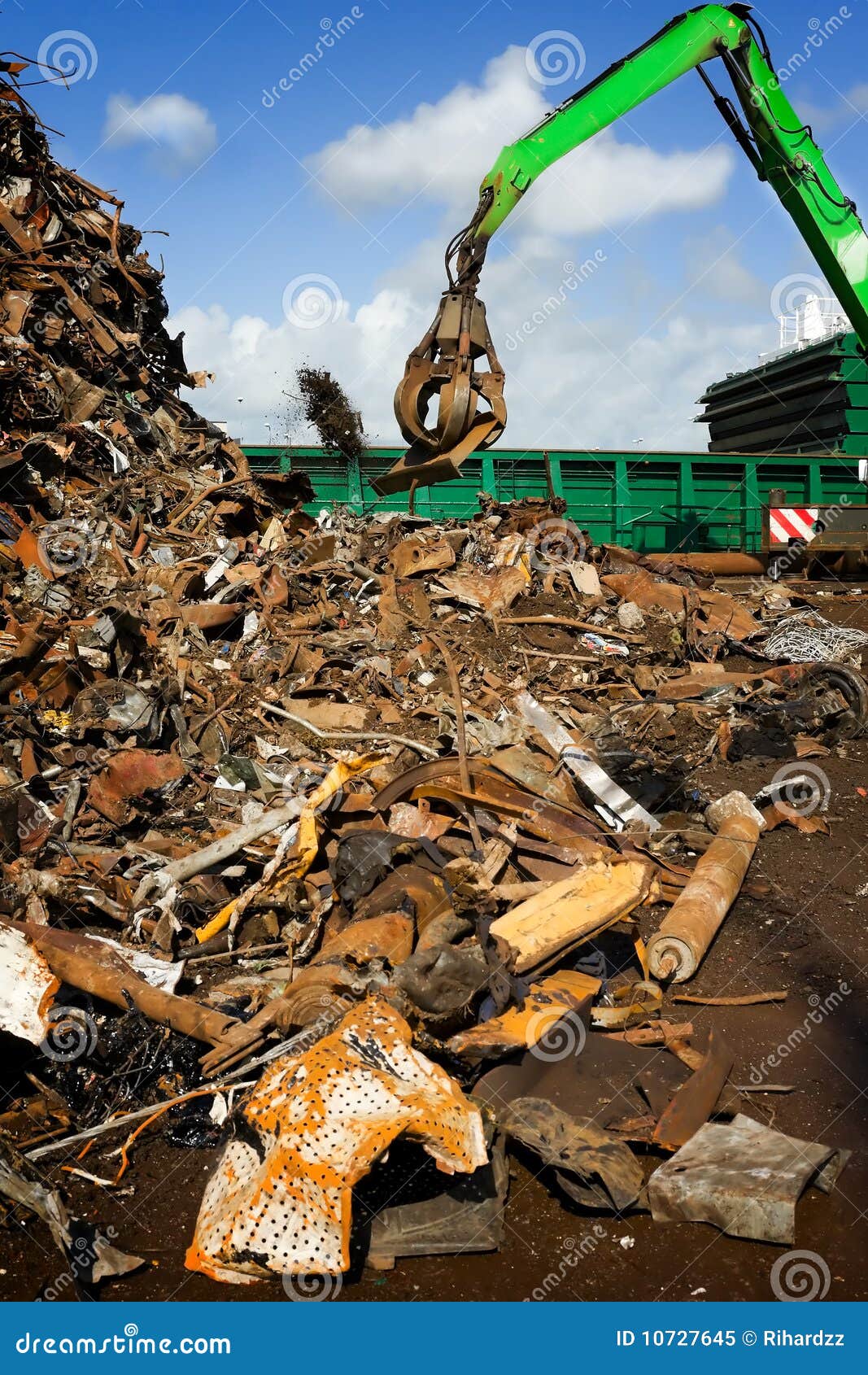 Crane Loading a Ship with Recycling Steel Stock Image - Image of ship ...
