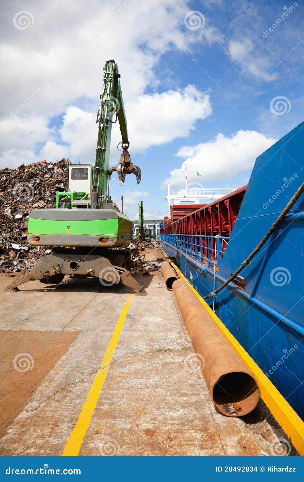 Crane Loading Ship with Steel Stock Photo - Image of rust, obsolete ...