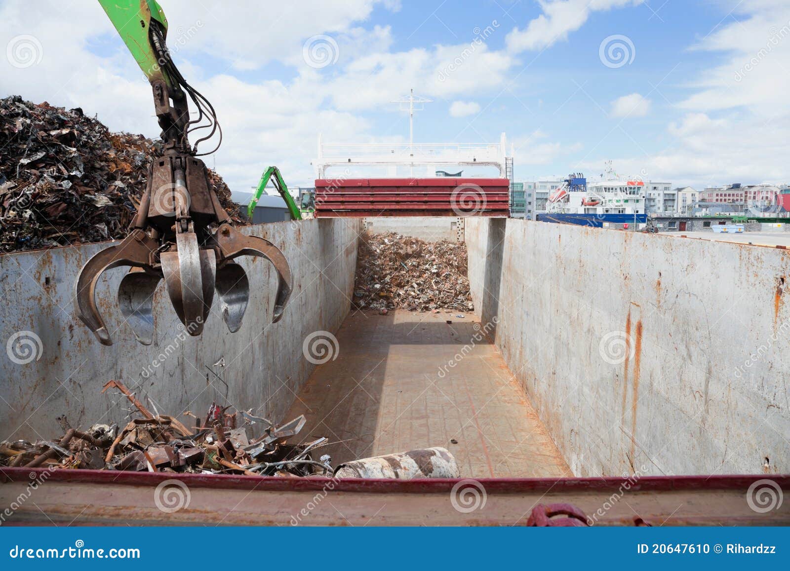 Crane Loading Ship with Steel Stock Photo - Image of rust, rainbow ...