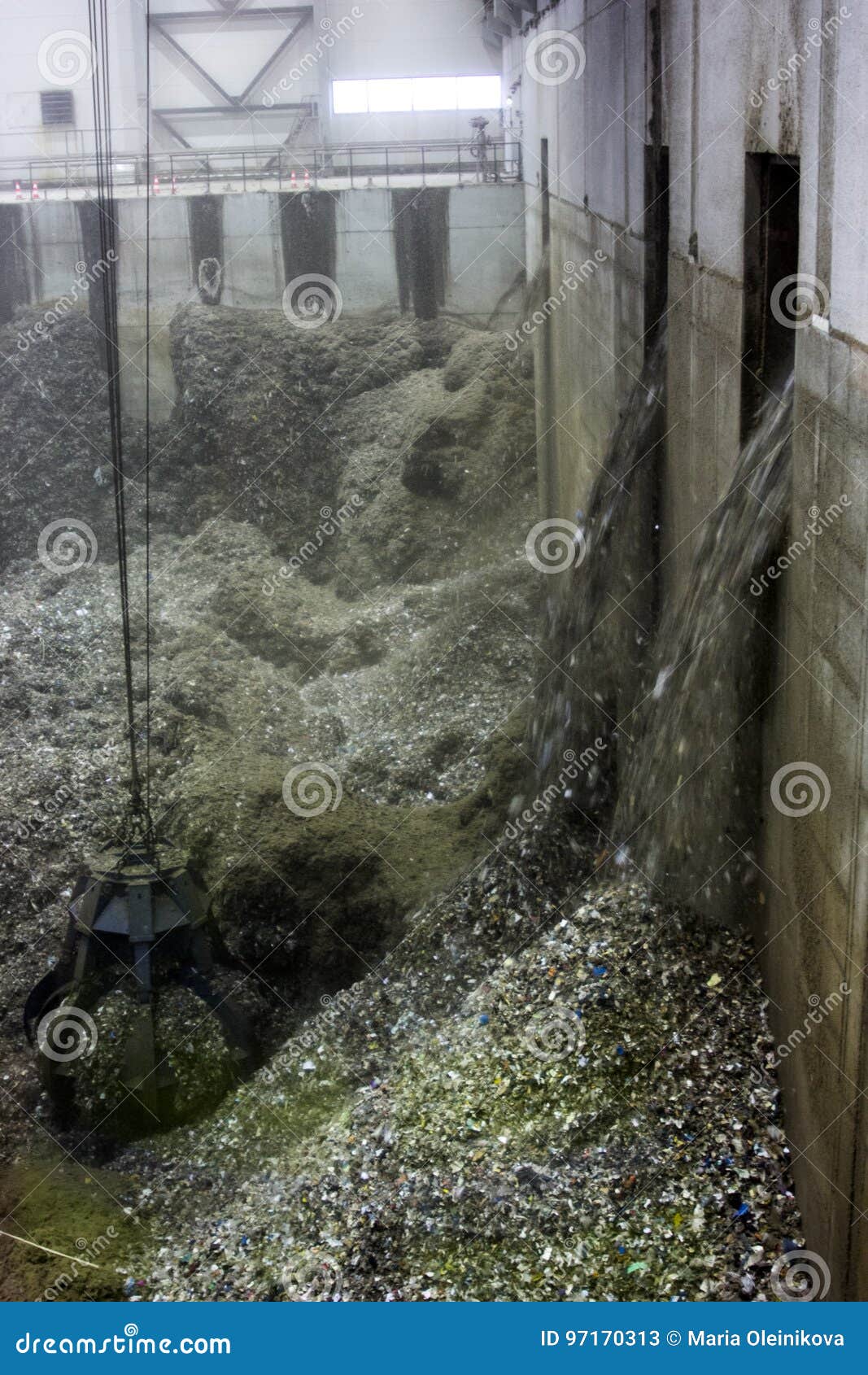 Crane Manipulator in the Garbage Factory Stock Image - Image of crane ...