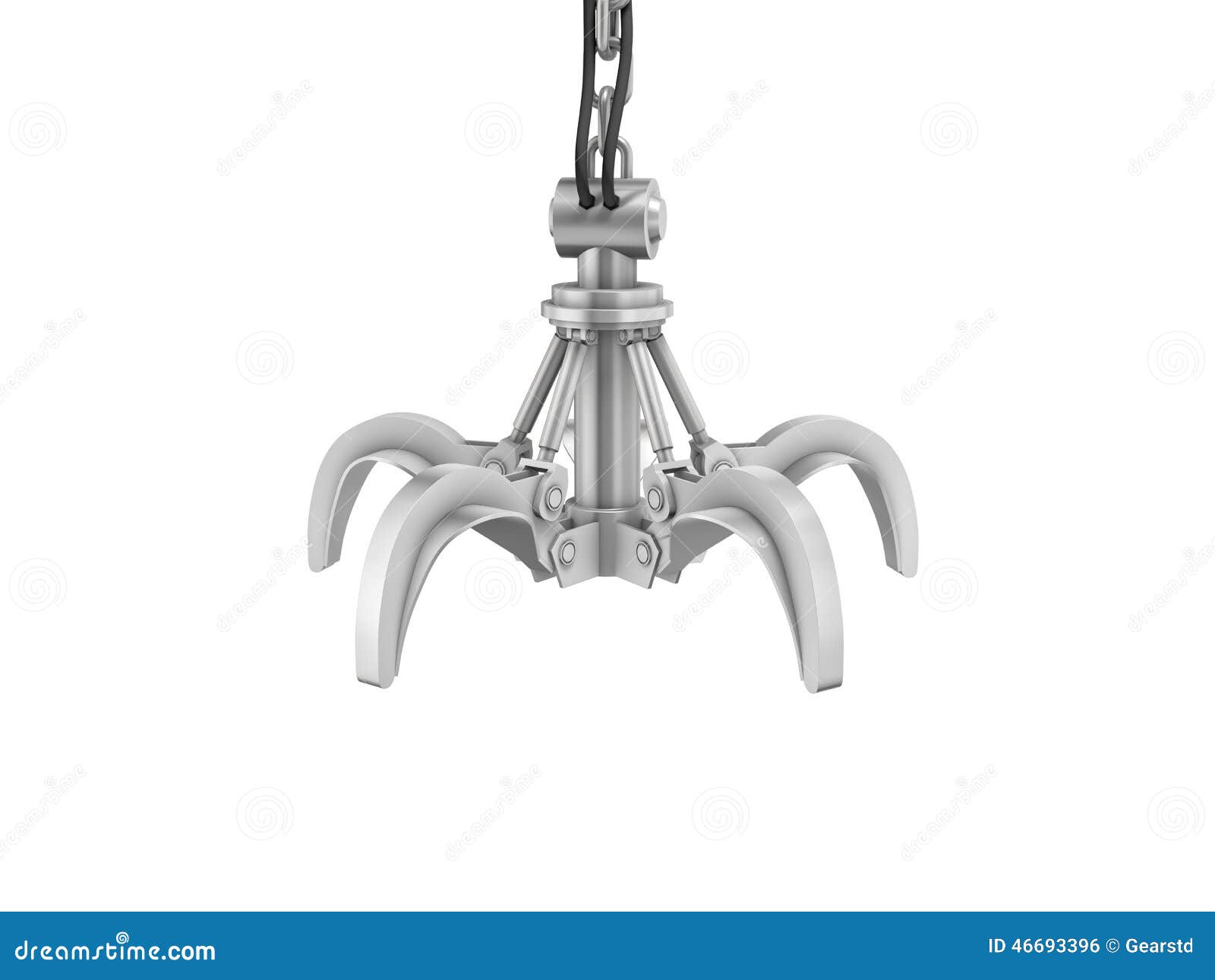 Crane Mechanical Claw Isolated On White Background Royalty-Free Cartoon ...