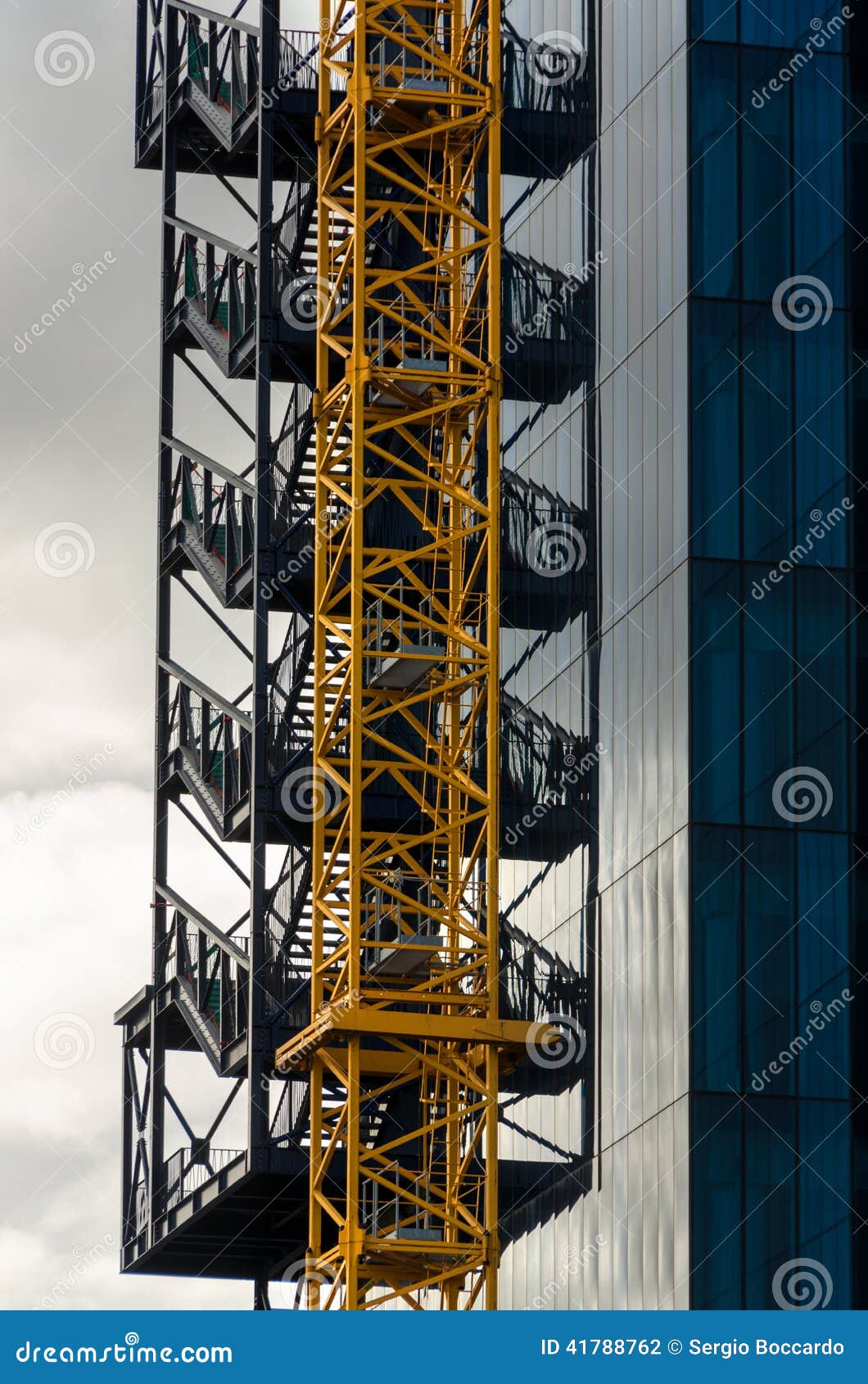 Crane and mirrors stock photo. Image of genoa, light - 41788762