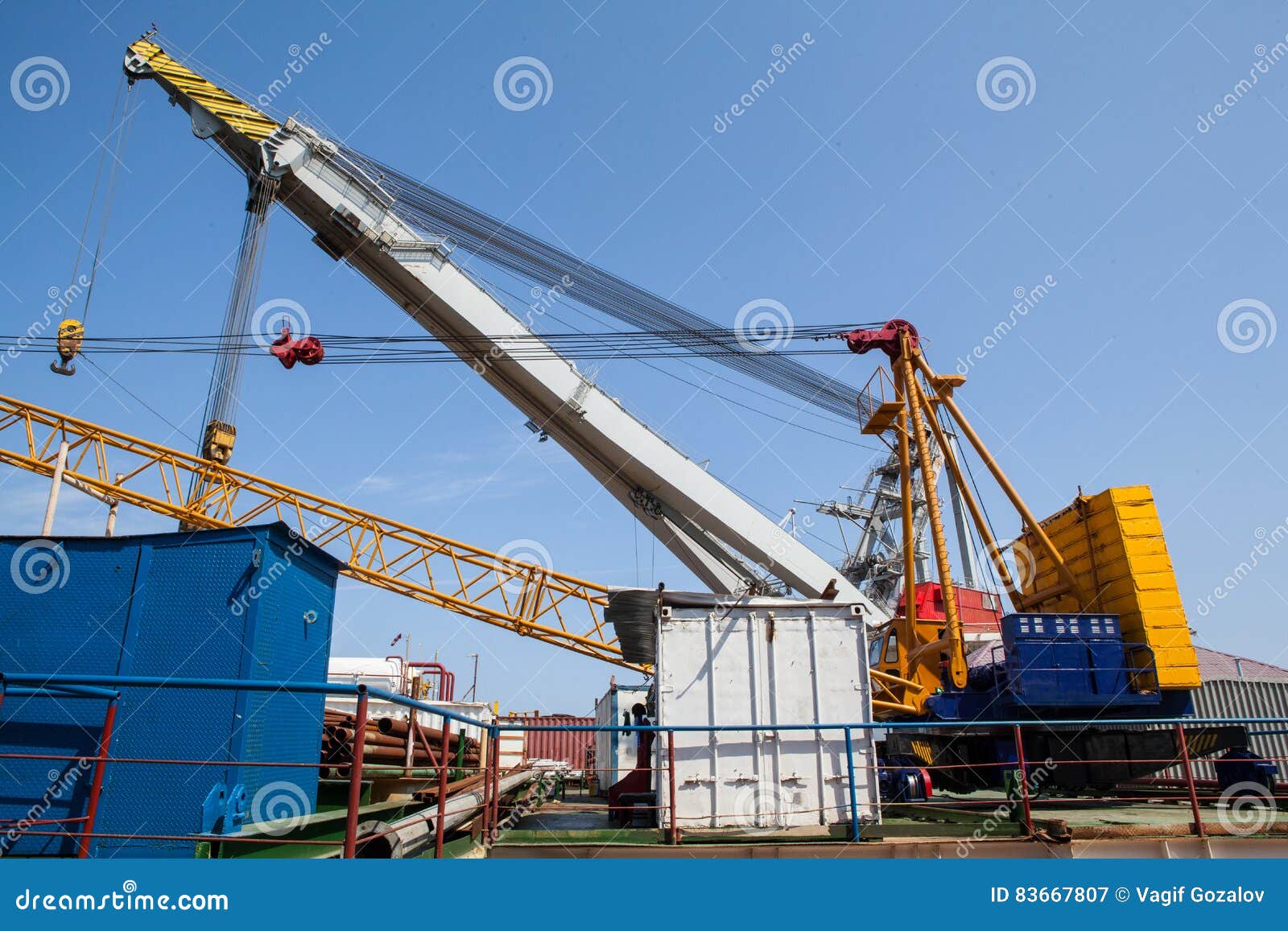 Crane in oil platform stock image. Image of drill, heavy - 83667807