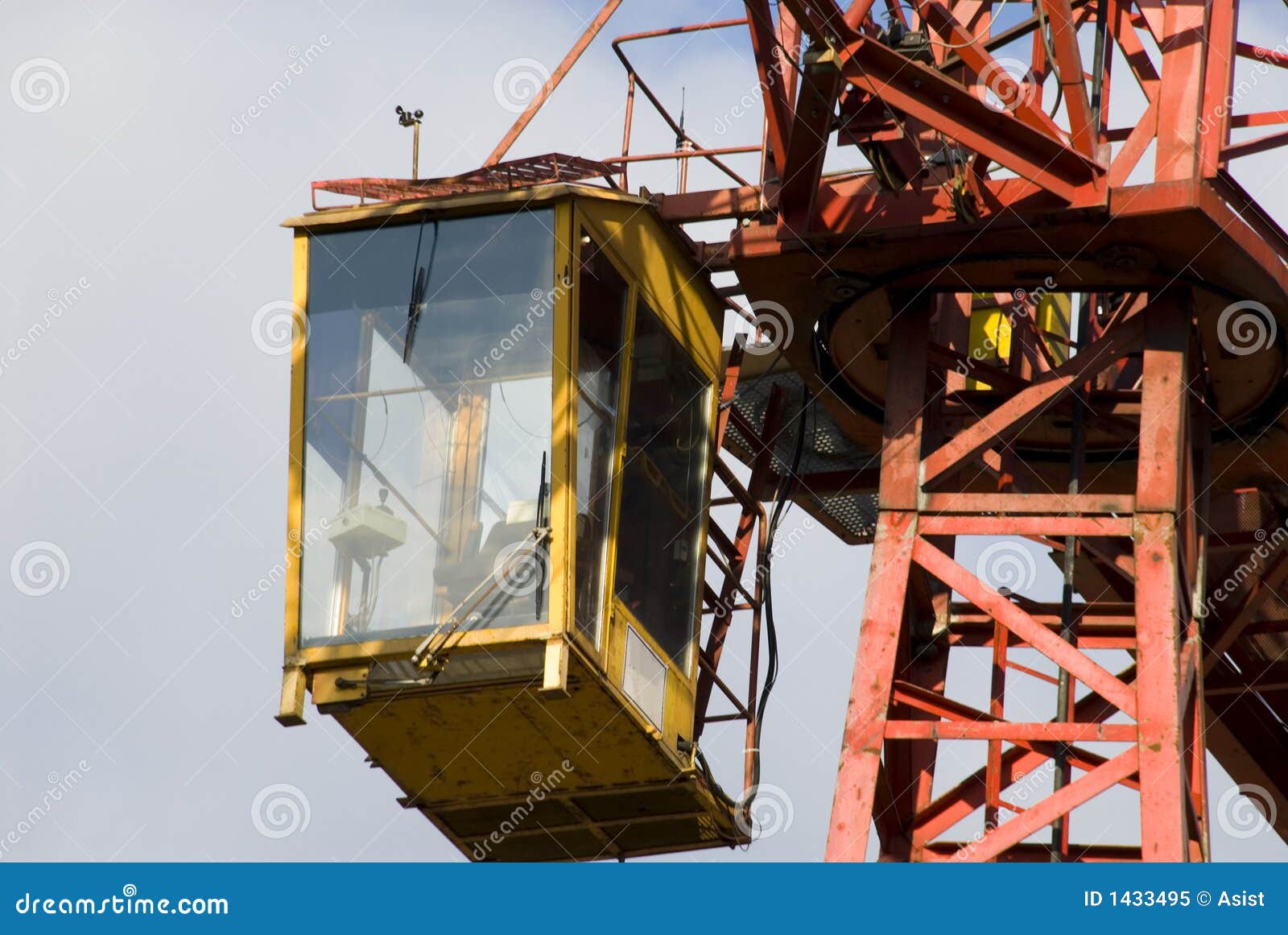 Crane operator cab stock image. Image of details, crane - 1433495
