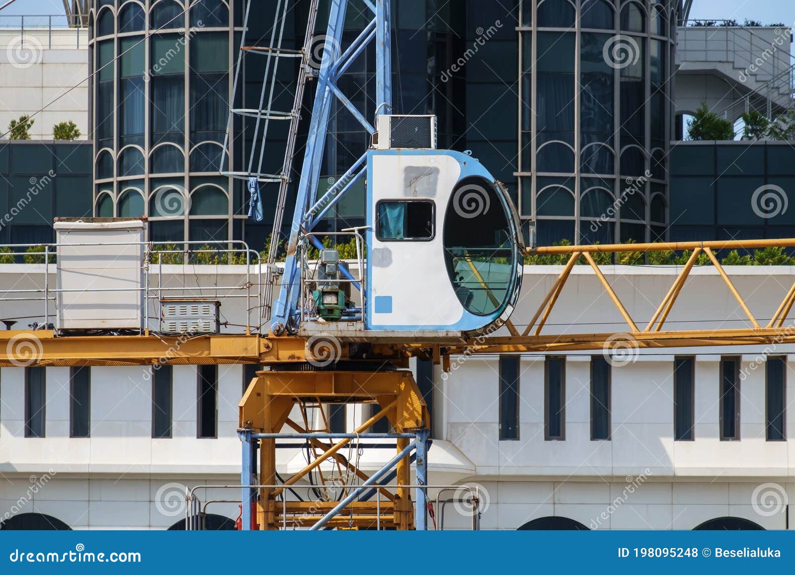 Crane operator cabin stock photo. Image of industrial - 198095248