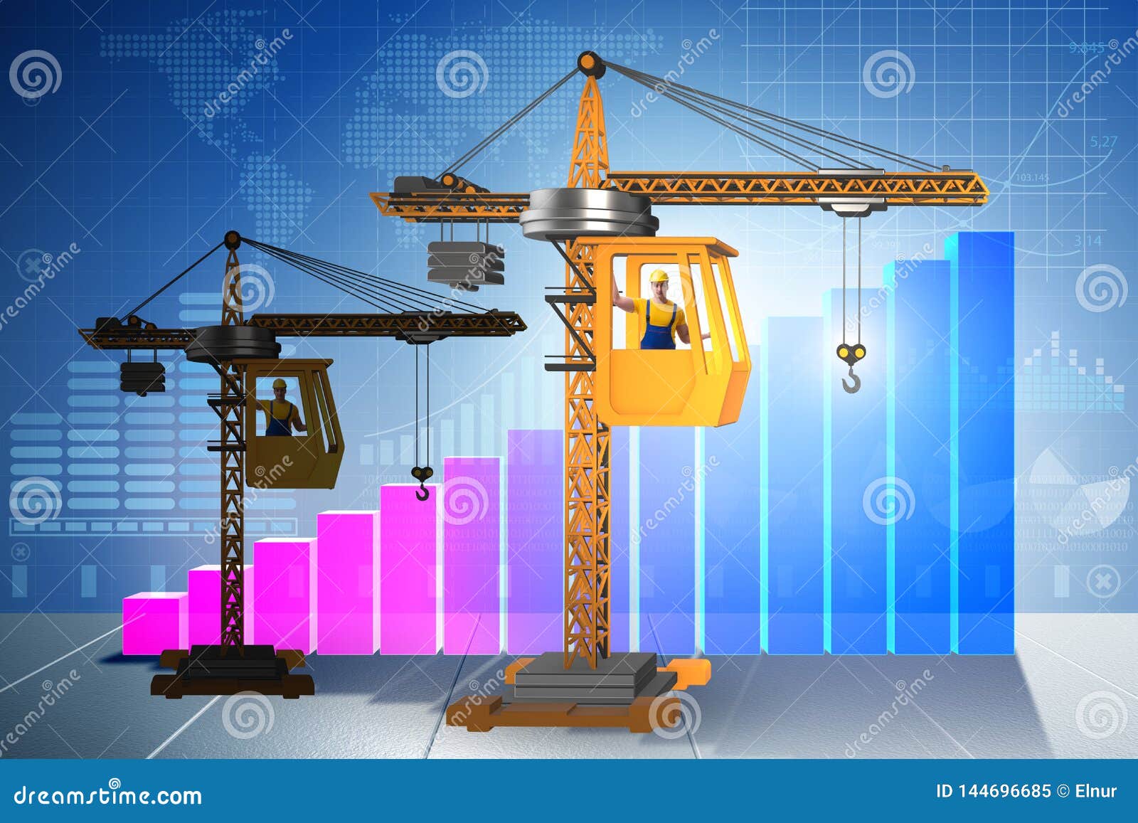 The Crane Operator in Economic Growth Concept Stock Image - Image of ...