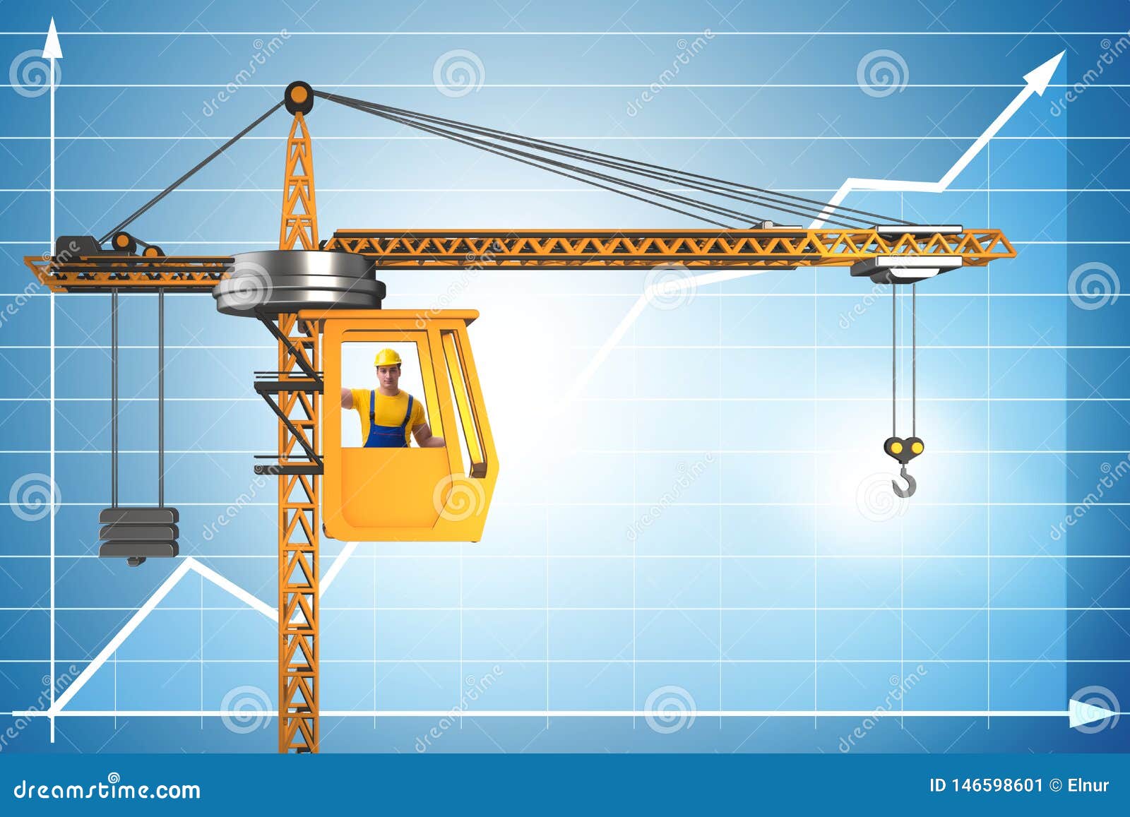 The Crane Operator in Economic Growth Concept Stock Image - Image of ...