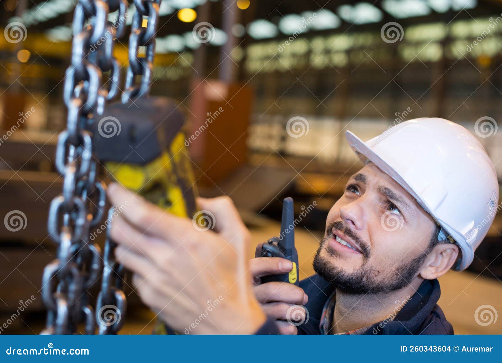 Crane Operator Guide Giving Instructions Stock Photo - Image of ...