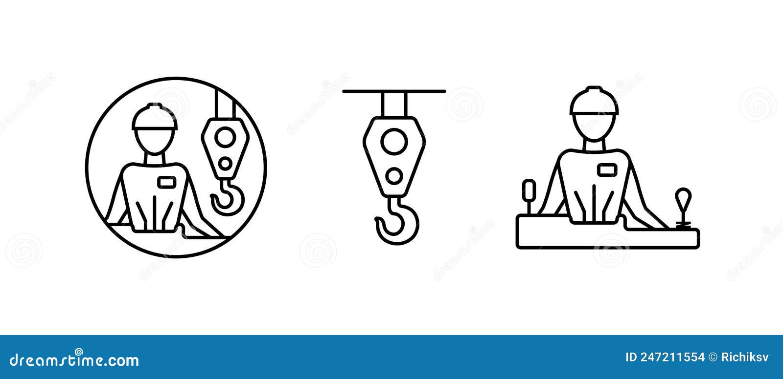 Crane operator icons stock vector. Illustration of icon - 247211554