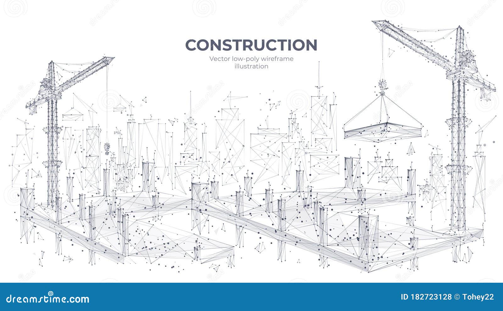 Abstract Construction Site with Building Equipment Stock Vector ...
