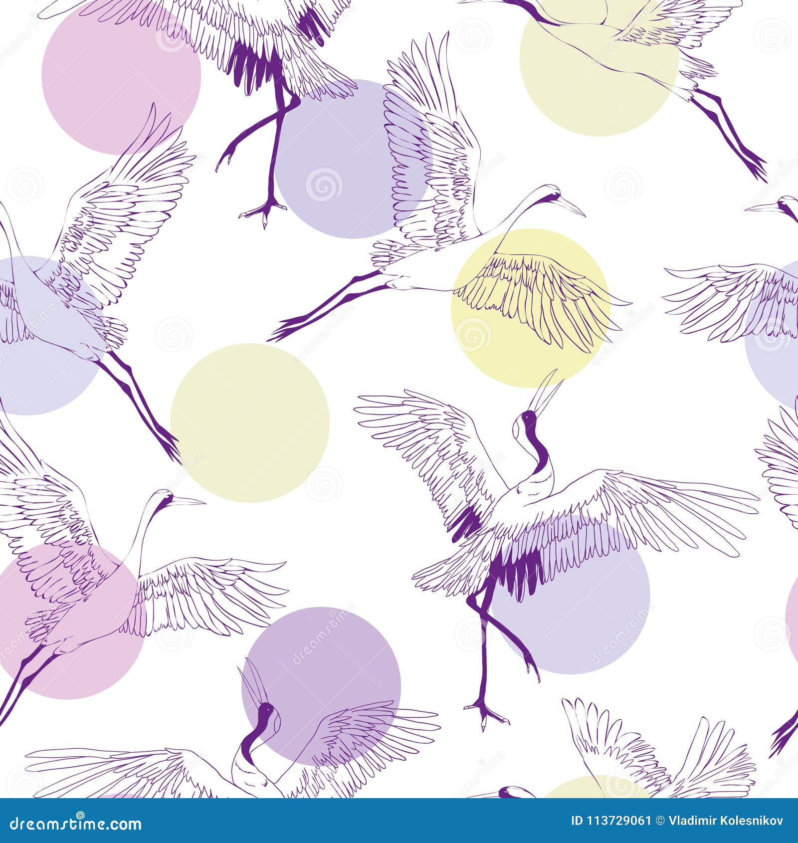 Crane, Pattern, Vector, Illustration Stock Vector - Illustration of ...