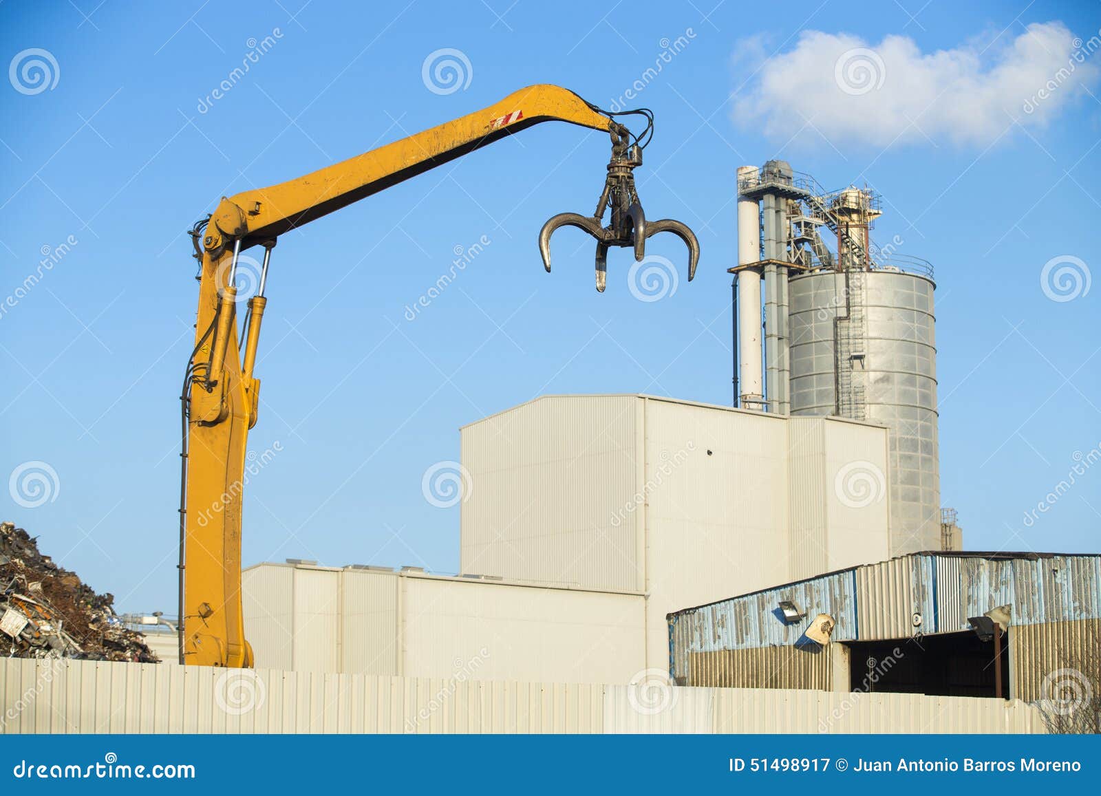 Crane Picking Up Scrap Metal Stock Image - Image of cargo, landfill ...