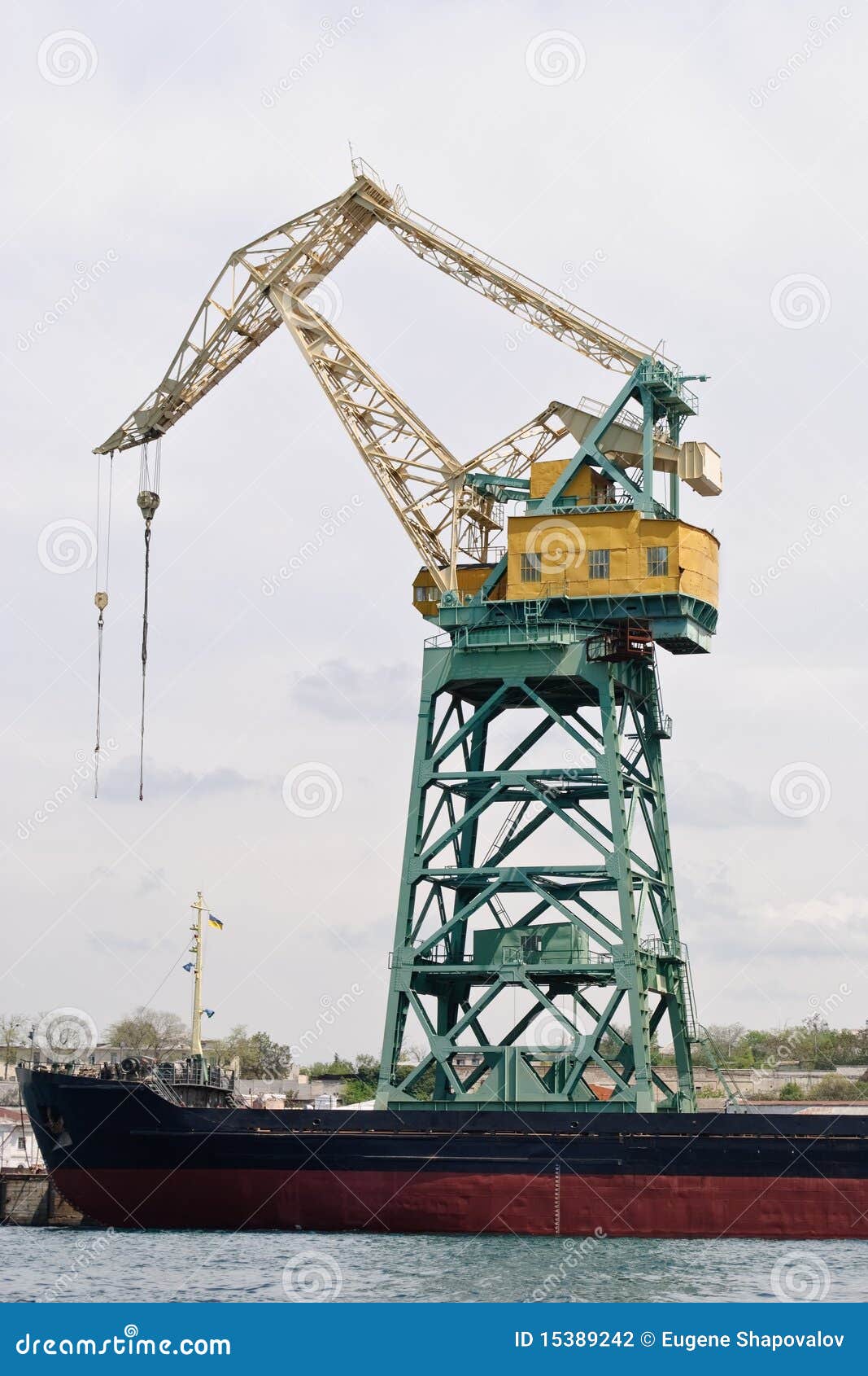 Crane in port stock photo. Image of ship, shipping, blue - 15389242