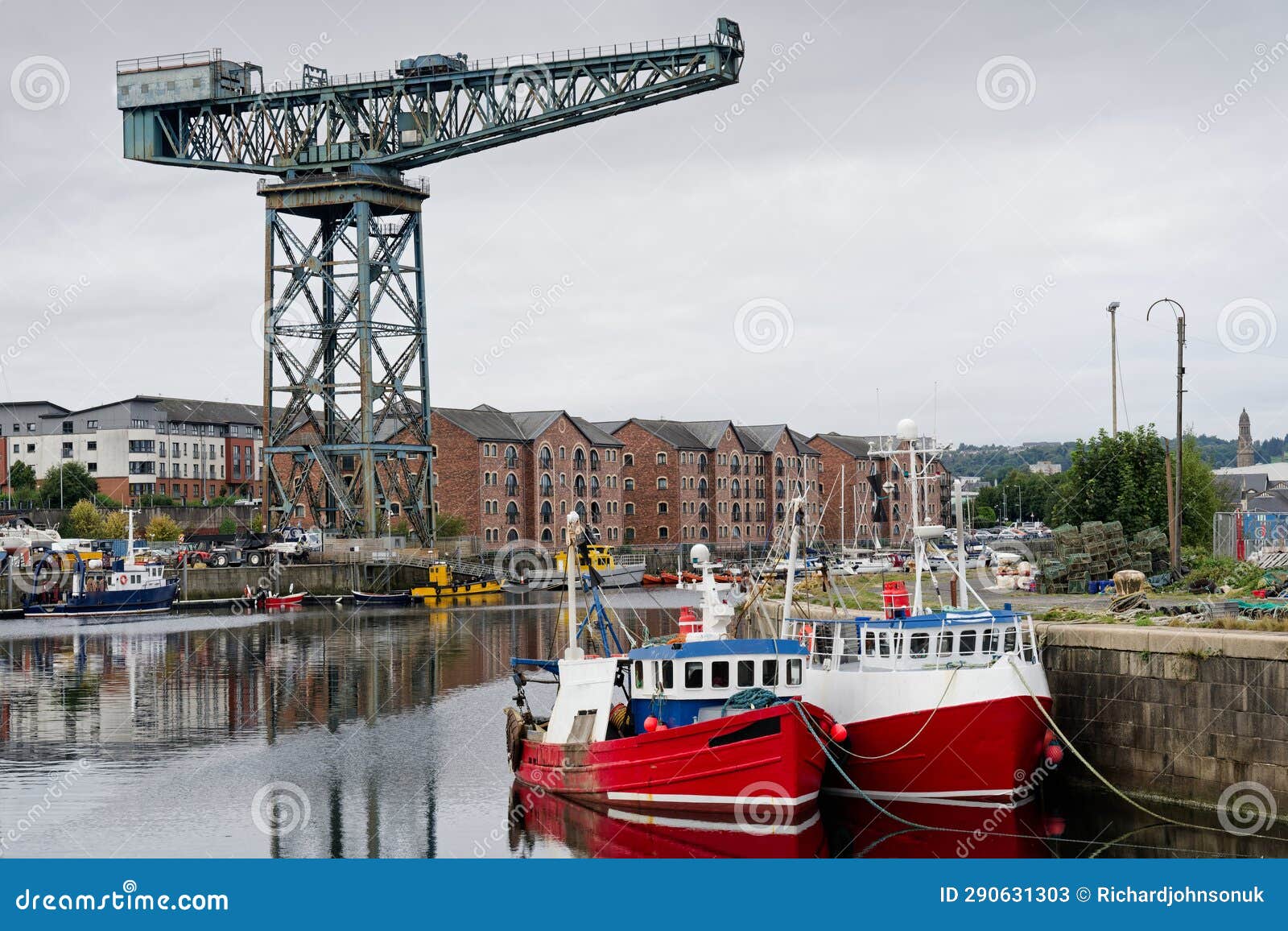 Crane in Port Glasgow at James Watt Dock Stock Image - Image of docks ...