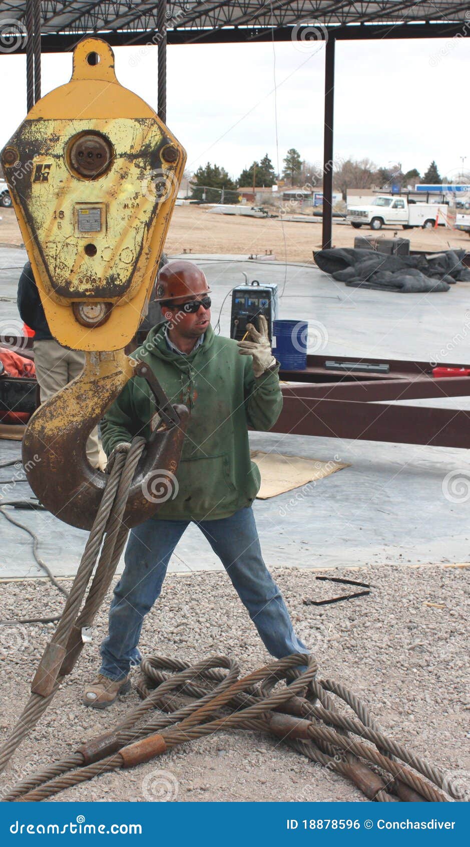 Crane rigger stock photo. Image of ironworker, structural - 18878596