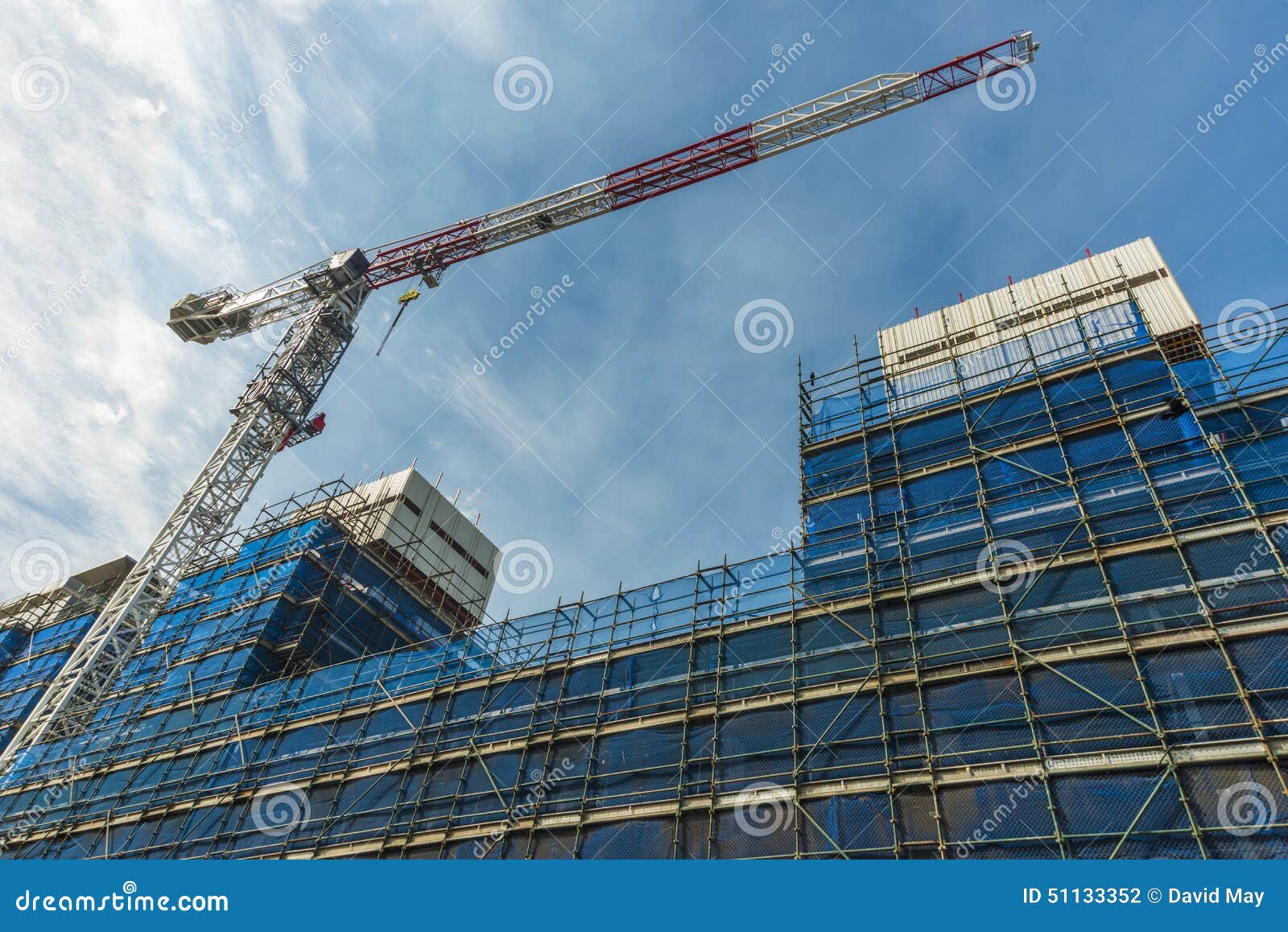 Crane and Scaffolding on a New Building Stock Photo - Image of ...