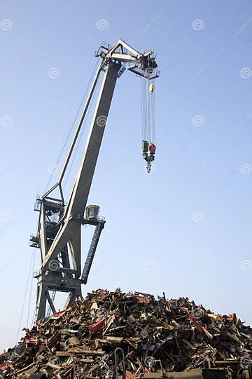 Crane and scrap metal stock image. Image of machine, dirty - 6772687