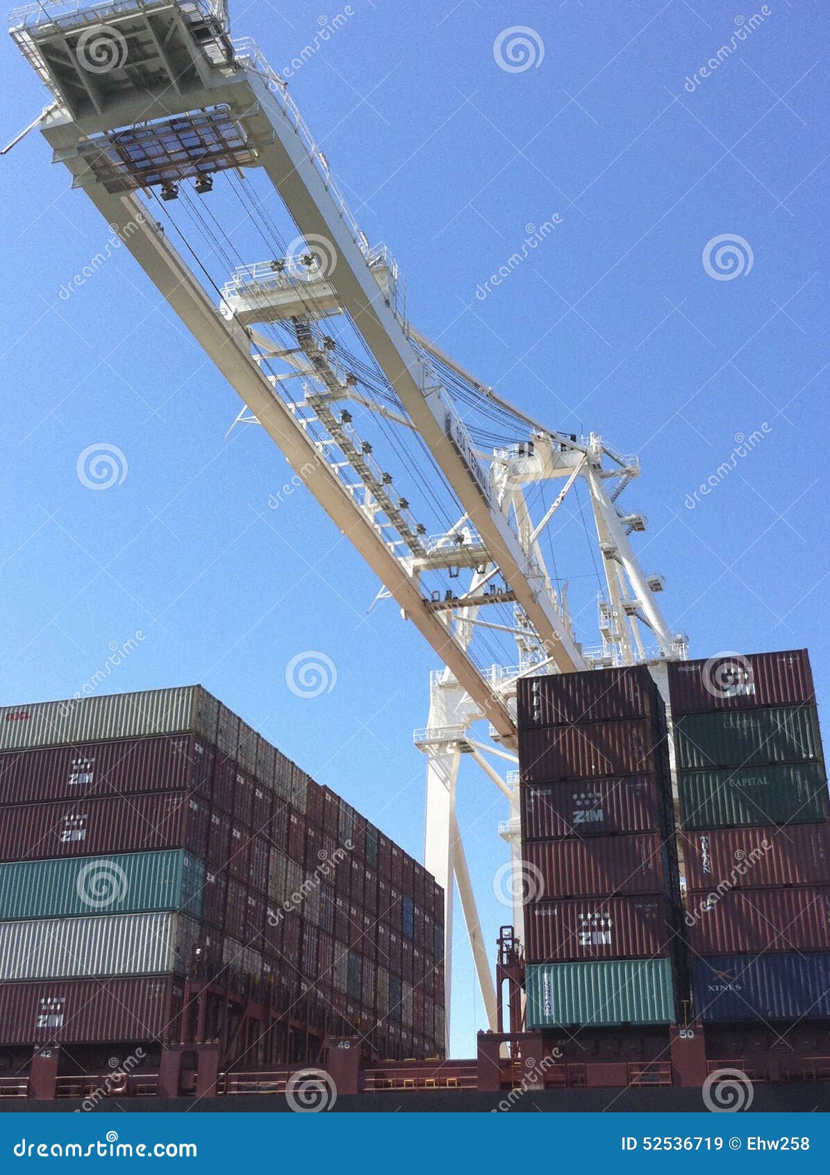 Crane and Shipping Containers Editorial Stock Image - Image of shipping ...