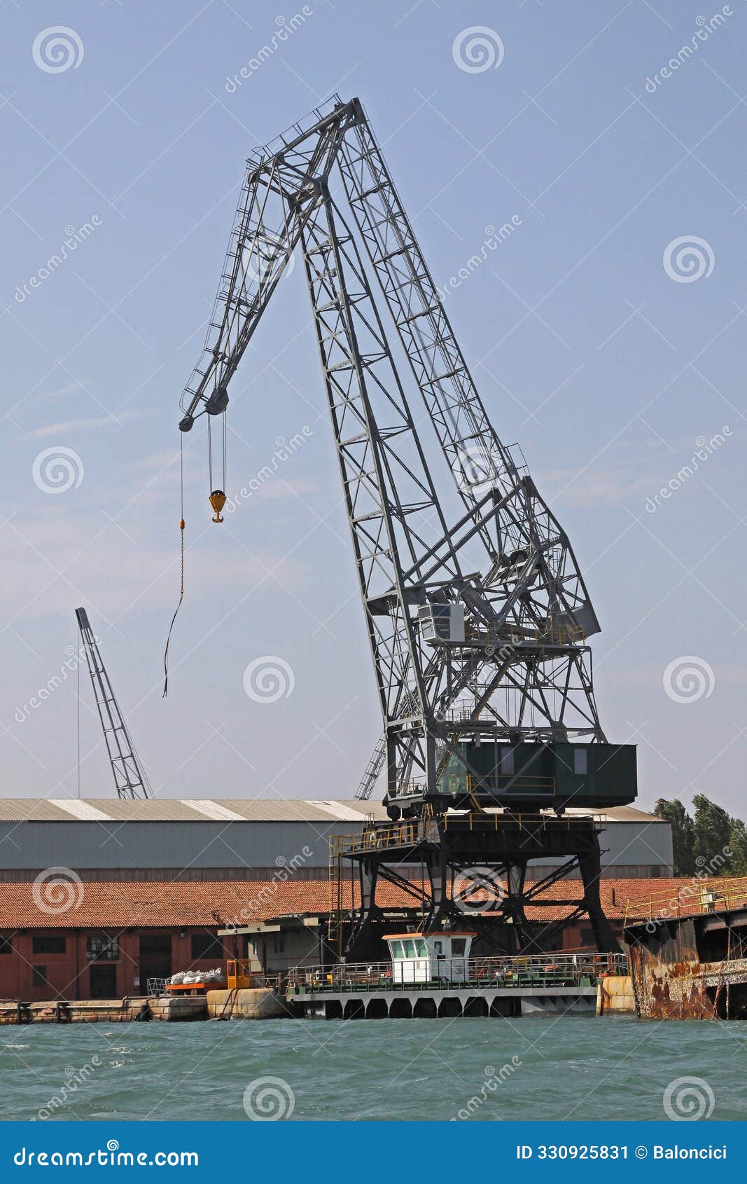 Crane Shipyard Venice stock image. Image of lifting - 330925831