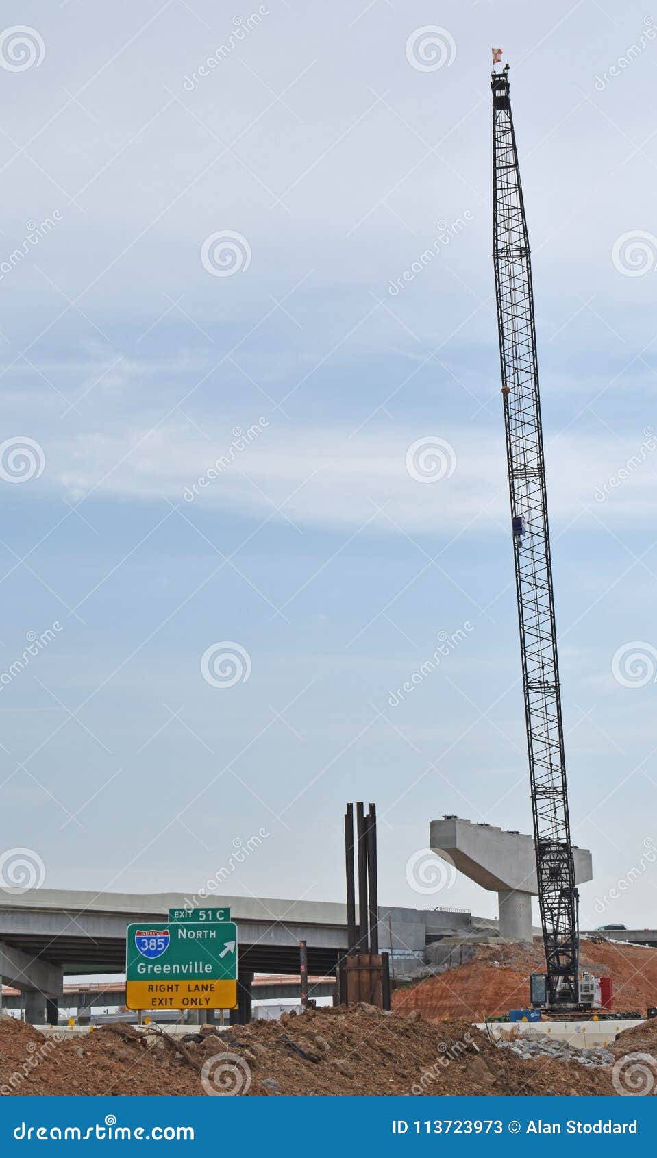 Highway SR 237 Improvement Project In Progress. Removed Concrete And ...