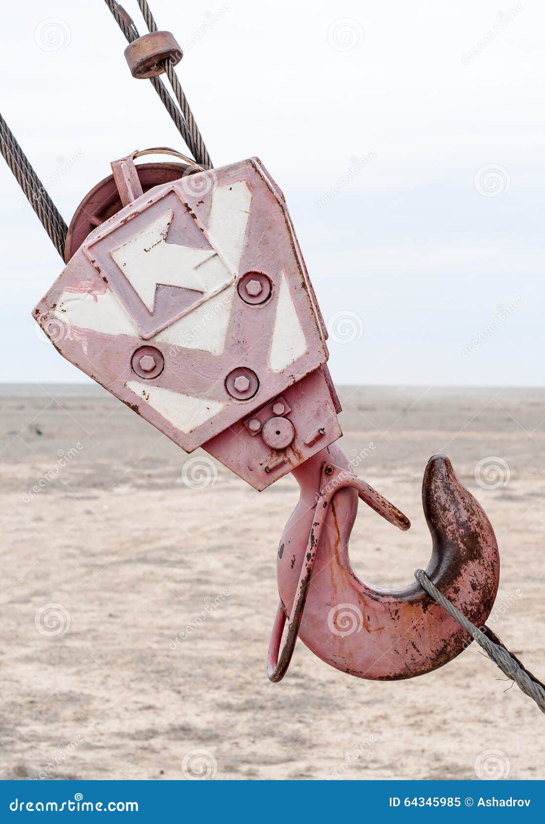 Crane with Steel Hook Building Metal Construction Stock Image - Image ...