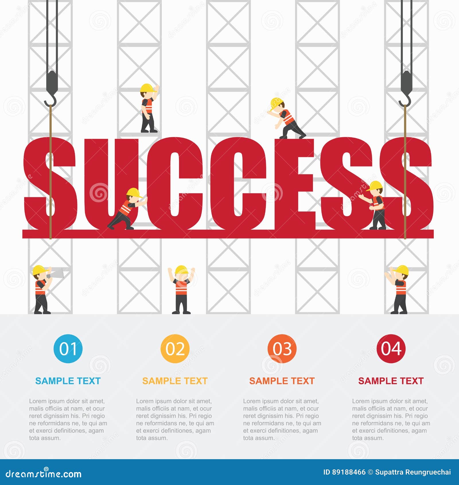 Crane and Success Building. Stock Vector - Illustration of graphic ...