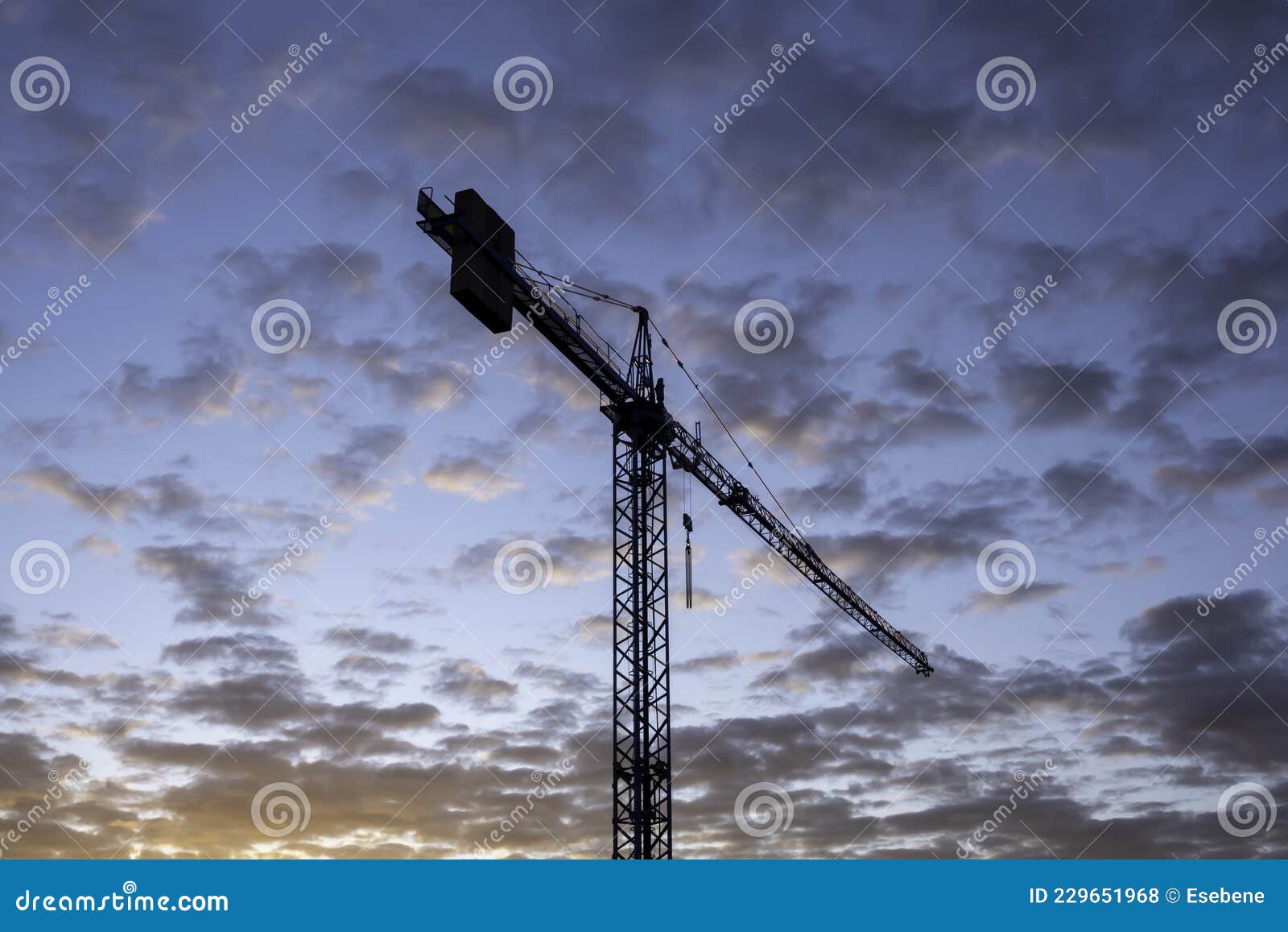 Crane in sunset stock photo. Image of construction, industry - 229651968