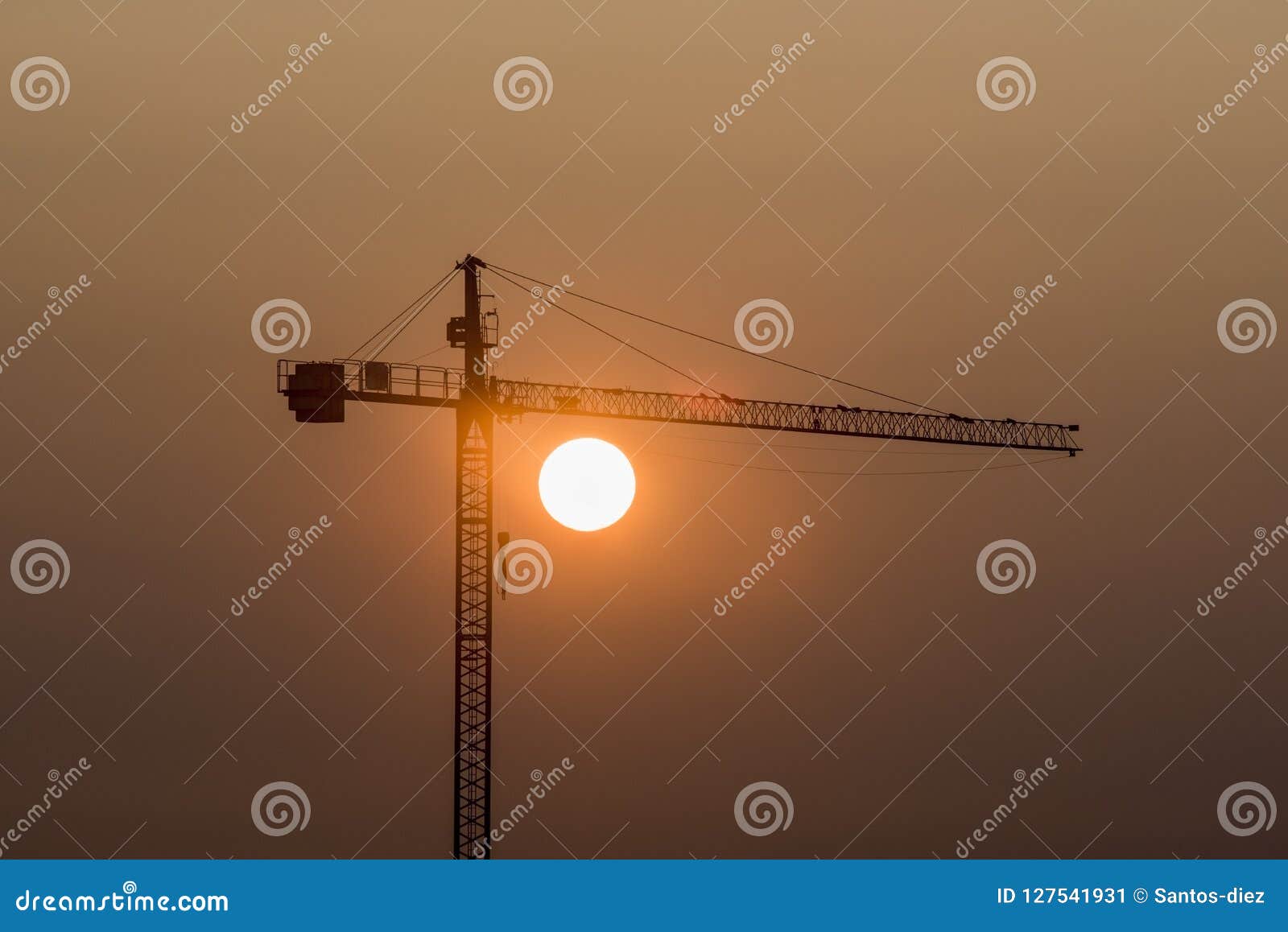 Crane on sunset stock image. Image of metal, silhouette - 127541931