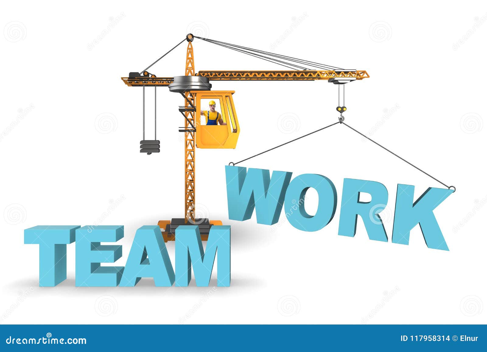 The Crane in Team and Teamwork Concept Stock Illustration ...