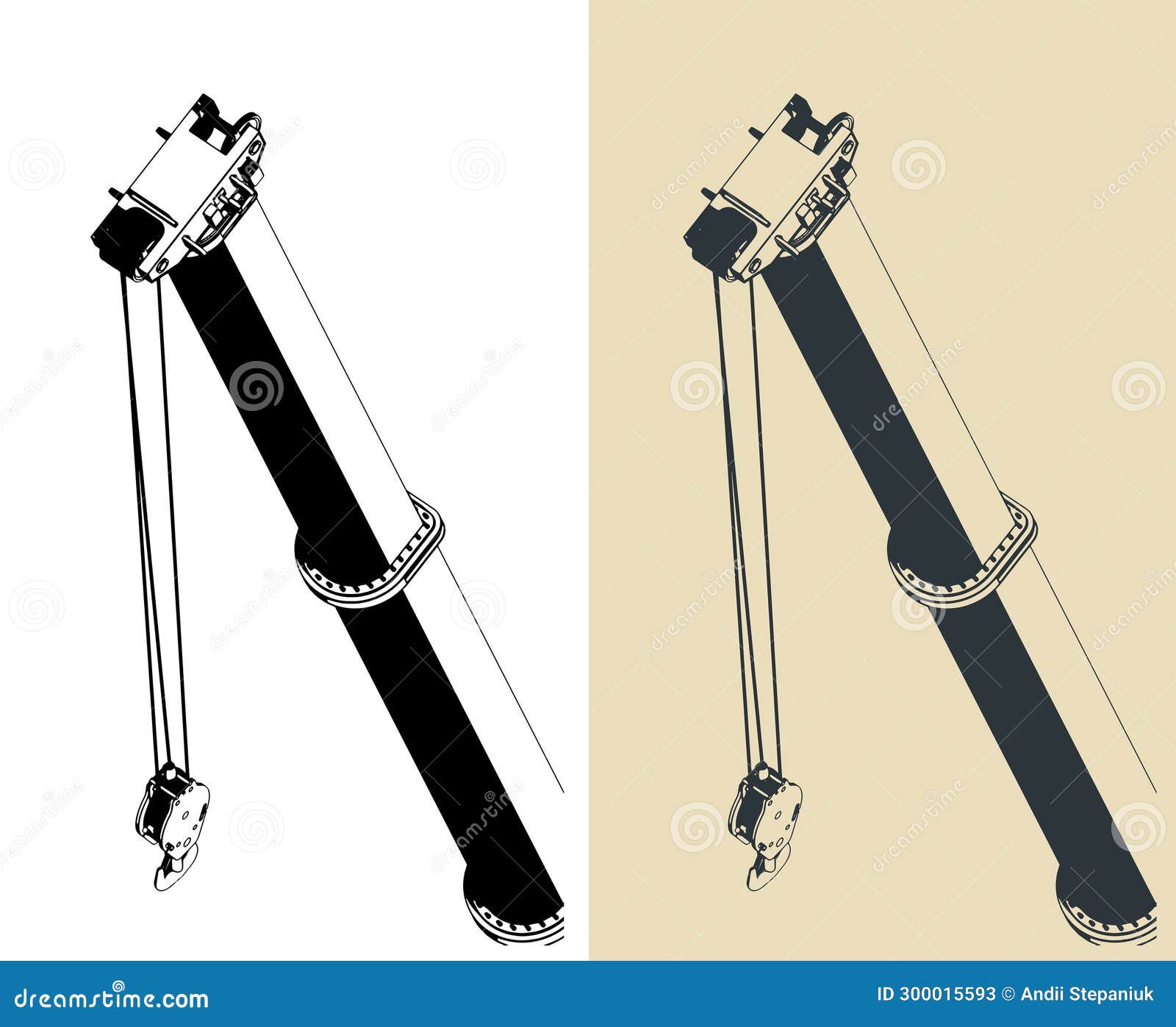Crane Telescopic Boom Close Up Stock Illustration - Illustration of ...