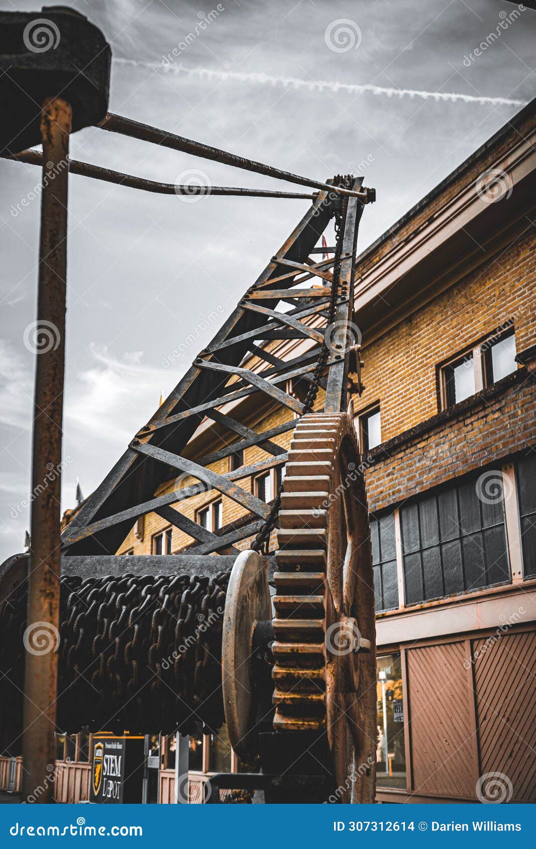A crane to turn stock photo. Image of rust, rustic, chain - 307312614